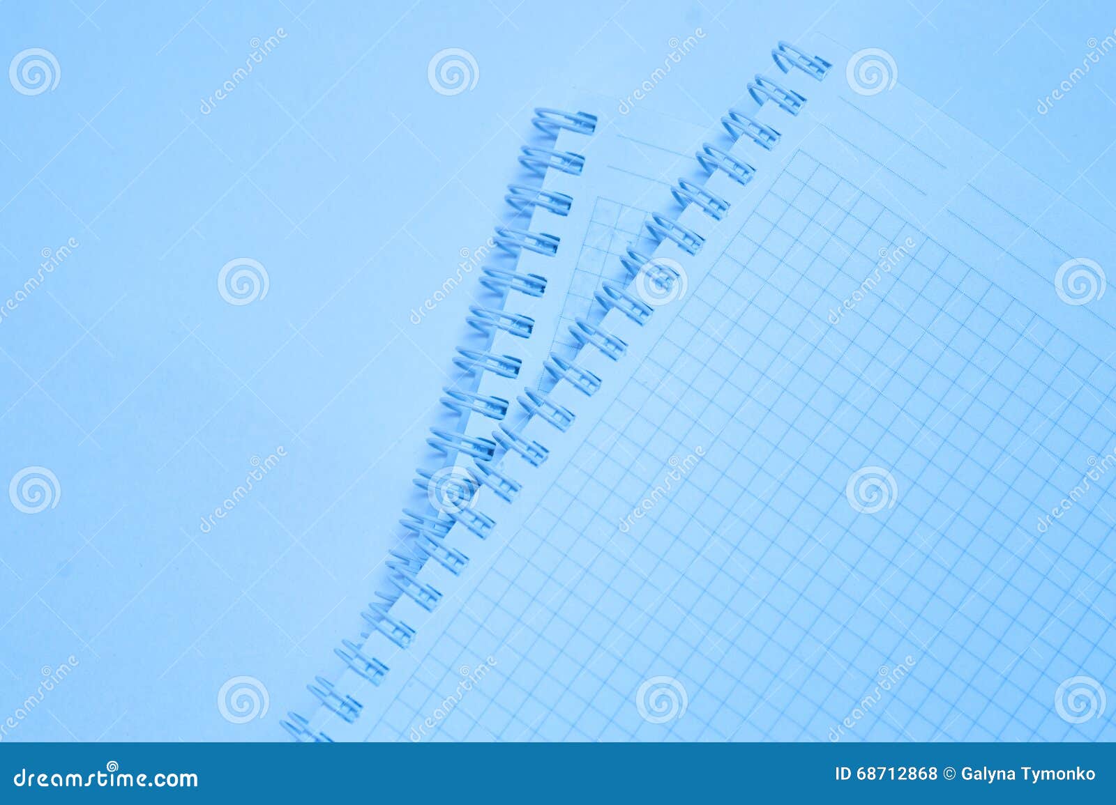 Open Paper Notebook for Text and Background in Blue Color Stock Photo ...