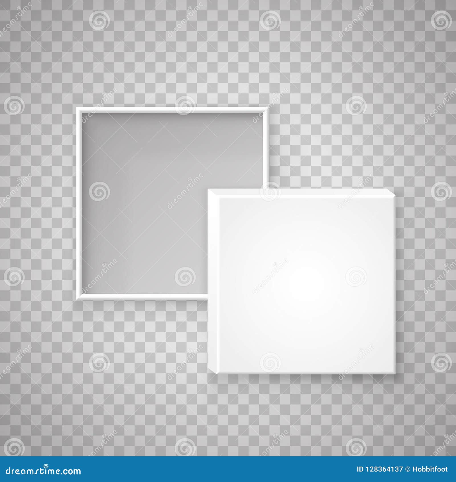 Open paper Square box stock vector. Illustration of product - 128364137