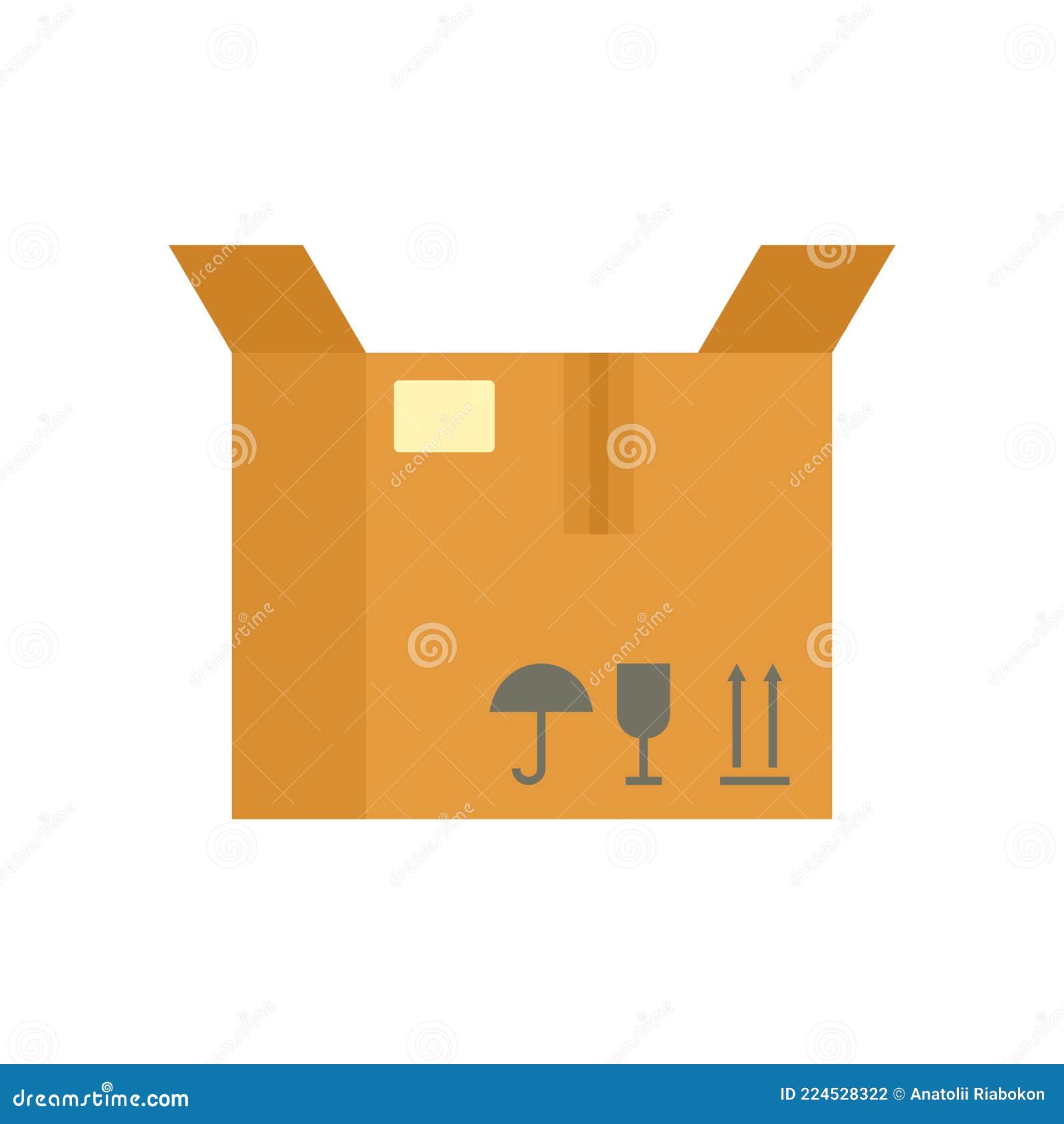 Open Parcel Box Icon Flat Isolated Vector Stock Vector - Illustration ...