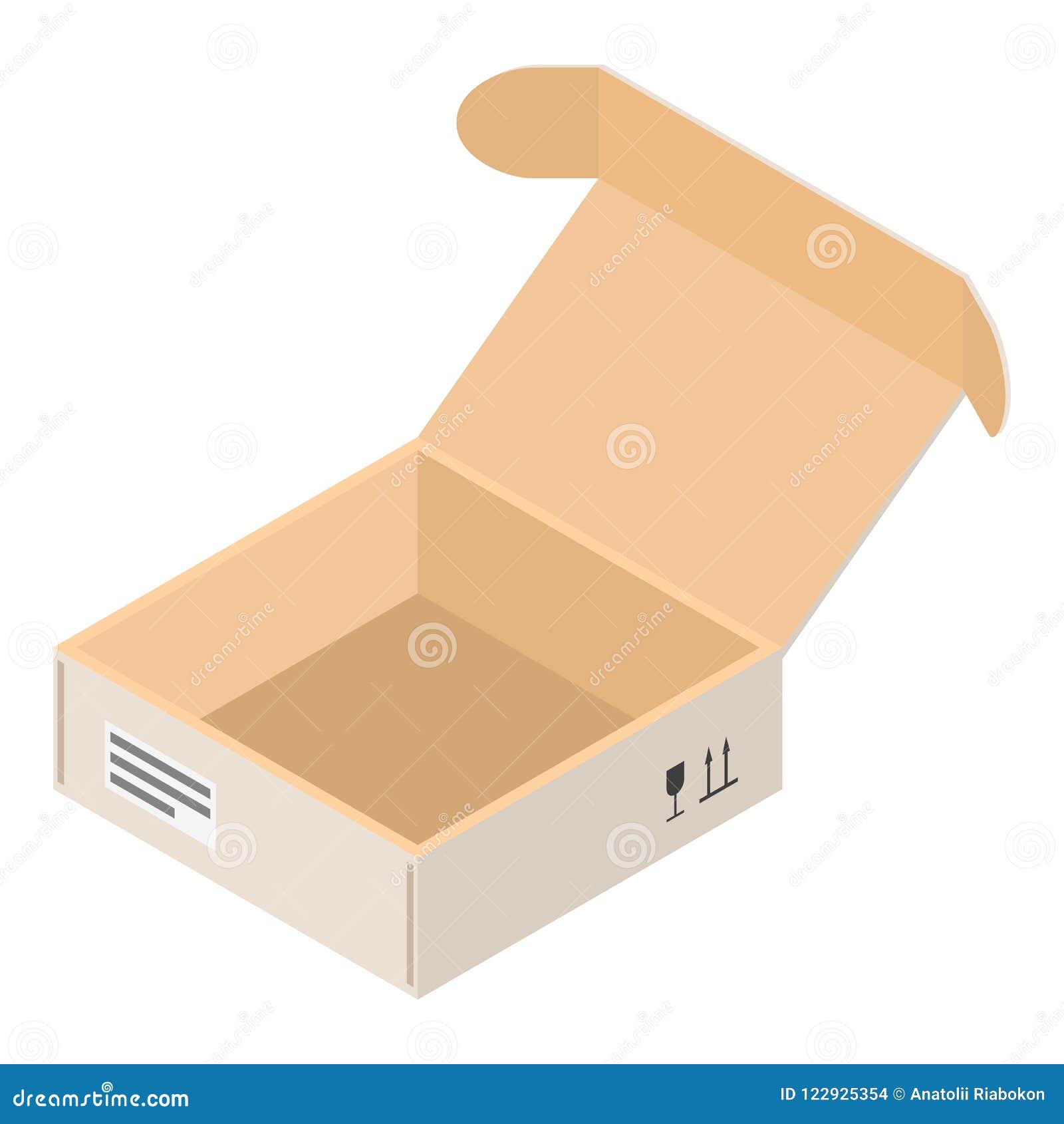 Open Parcel Box Icon, Isometric Style Stock Vector - Illustration of ...