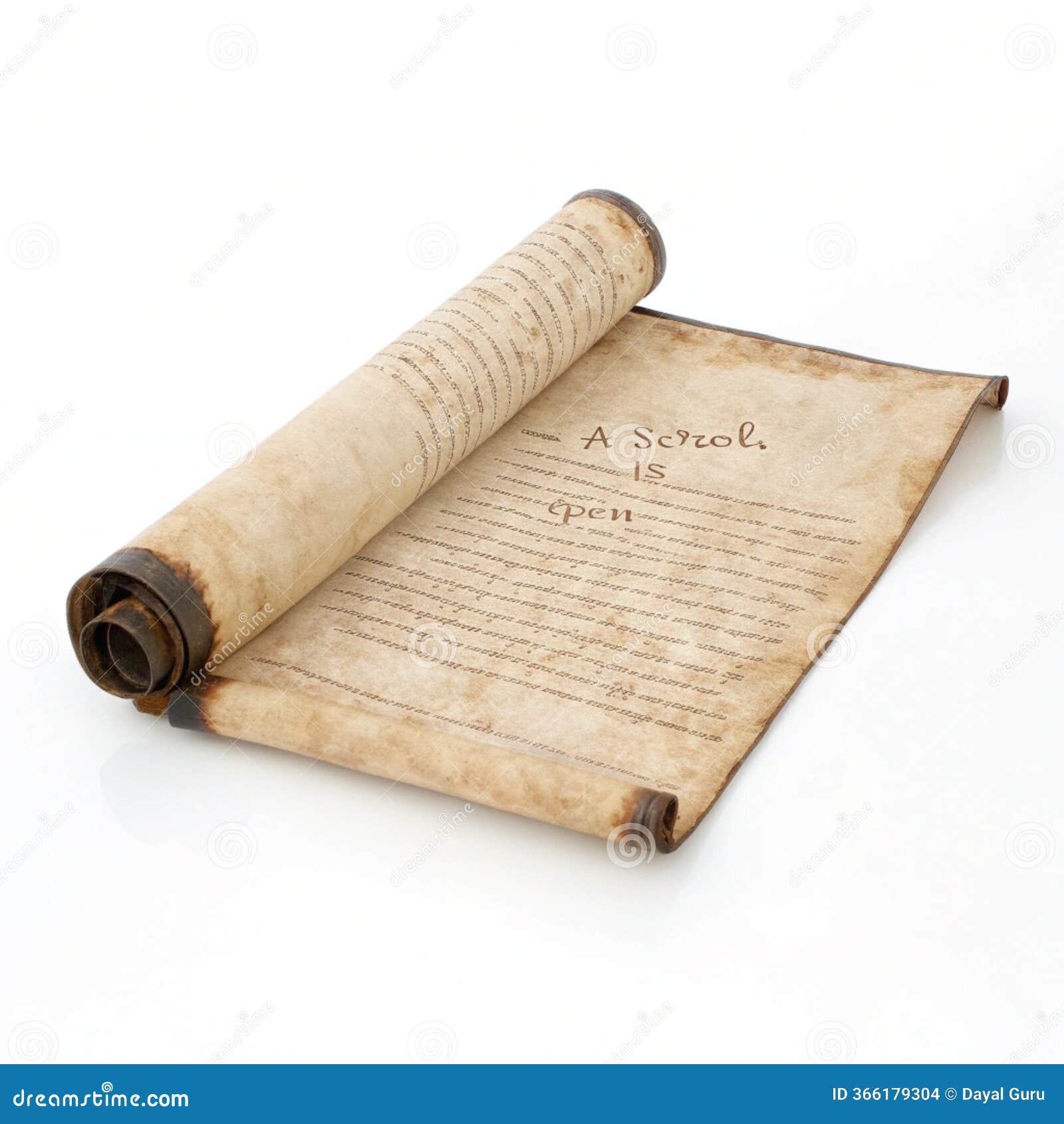 Open Parchment Scroll, Ancient Treasure Map On Papyrus, Antique Blank ...