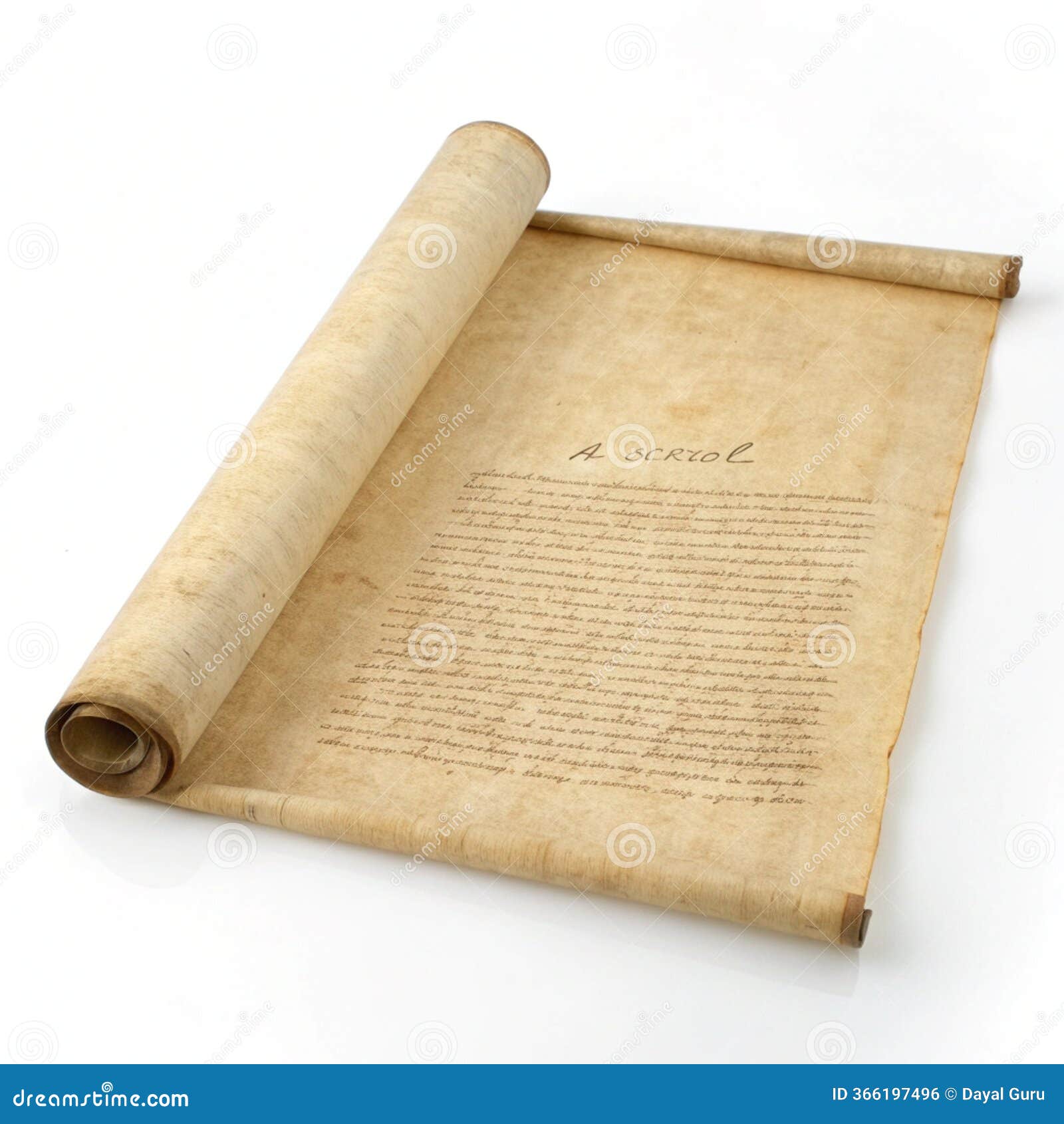 Open Parchment Scroll, Ancient Treasure Map On Papyrus, Antique Blank ...