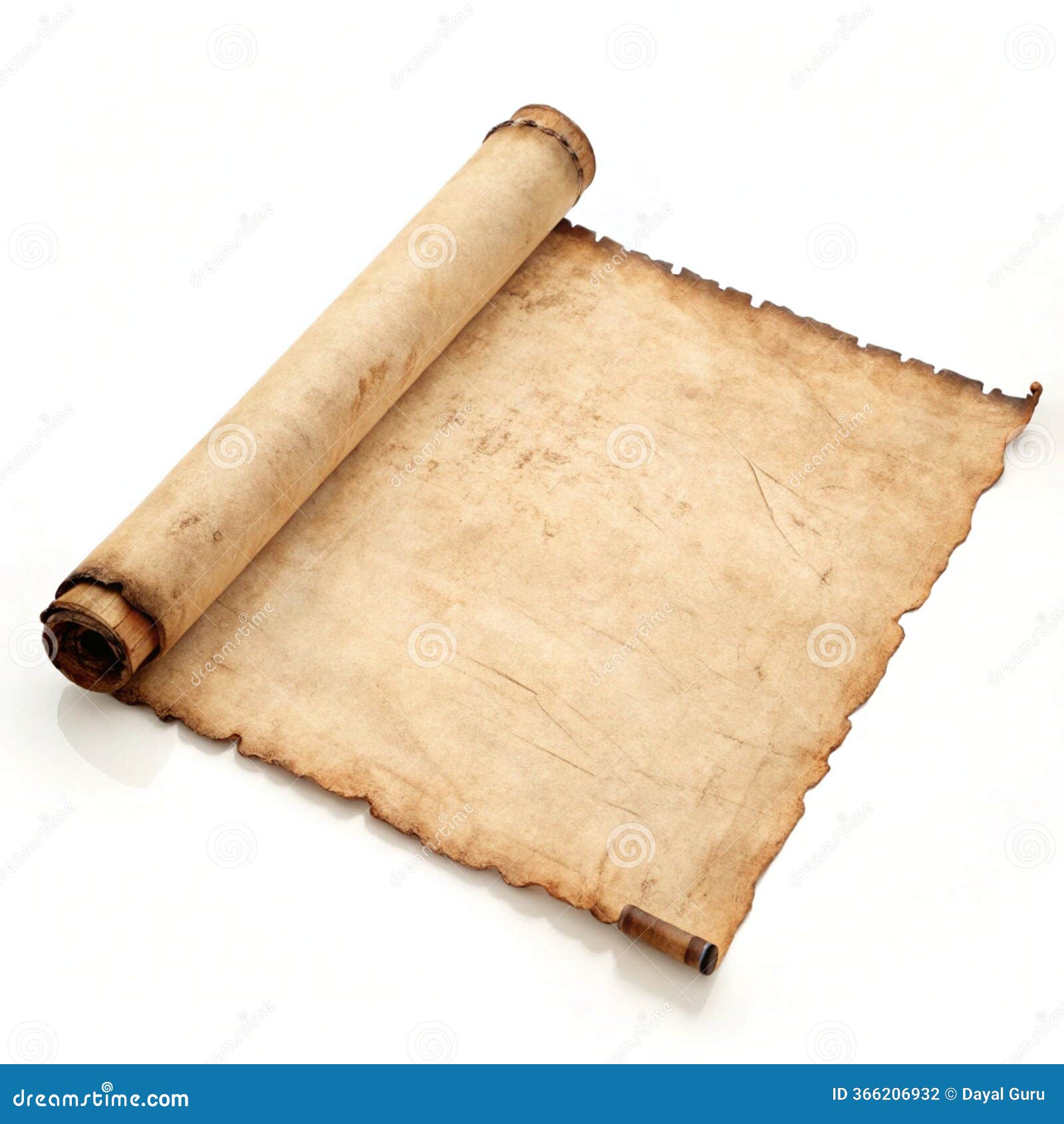 Open Parchment Scroll, Ancient Treasure Map On Papyrus, Antique Blank ...