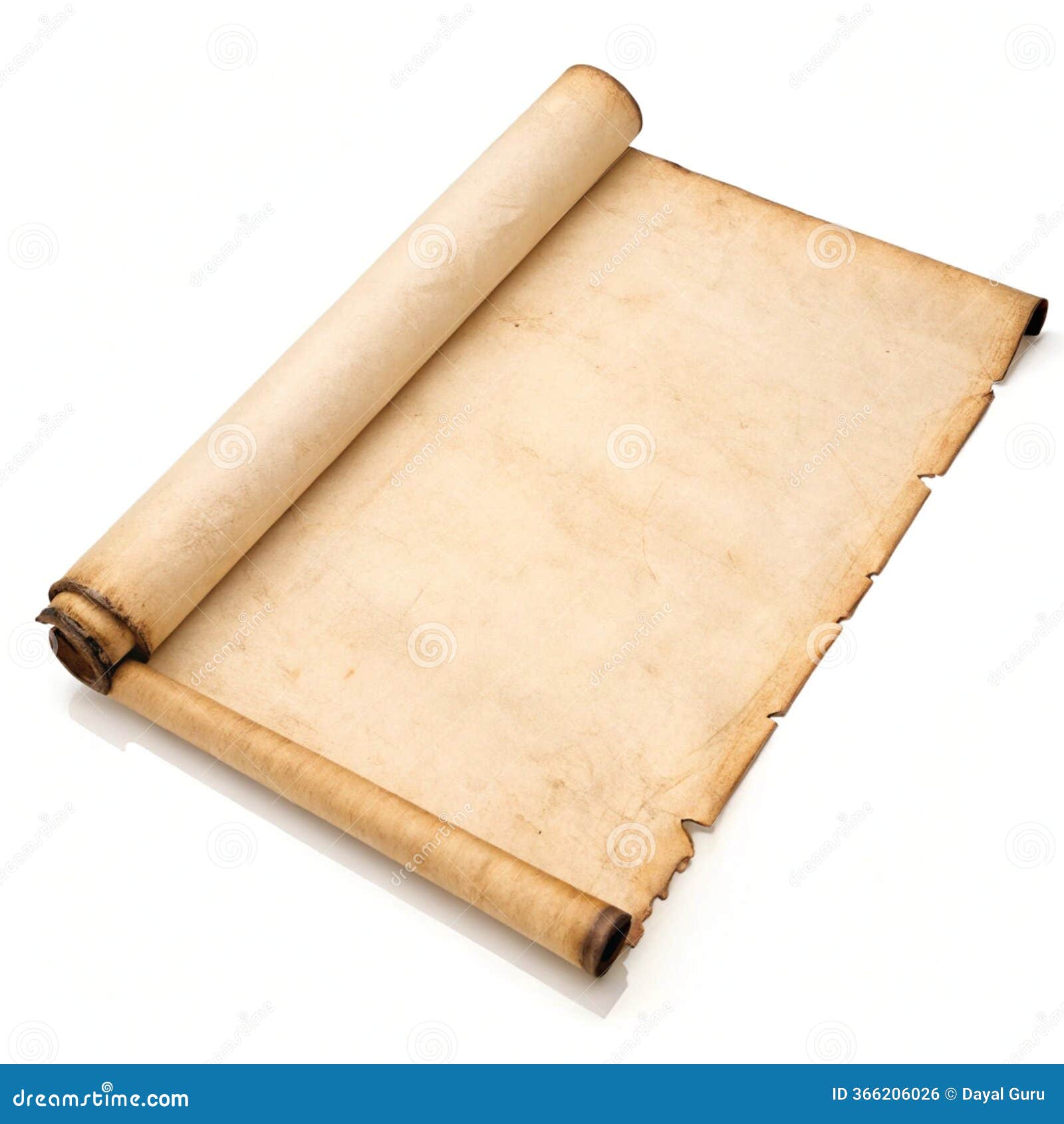 Open Parchment Scroll, Ancient Treasure Map On Papyrus, Antique Blank ...