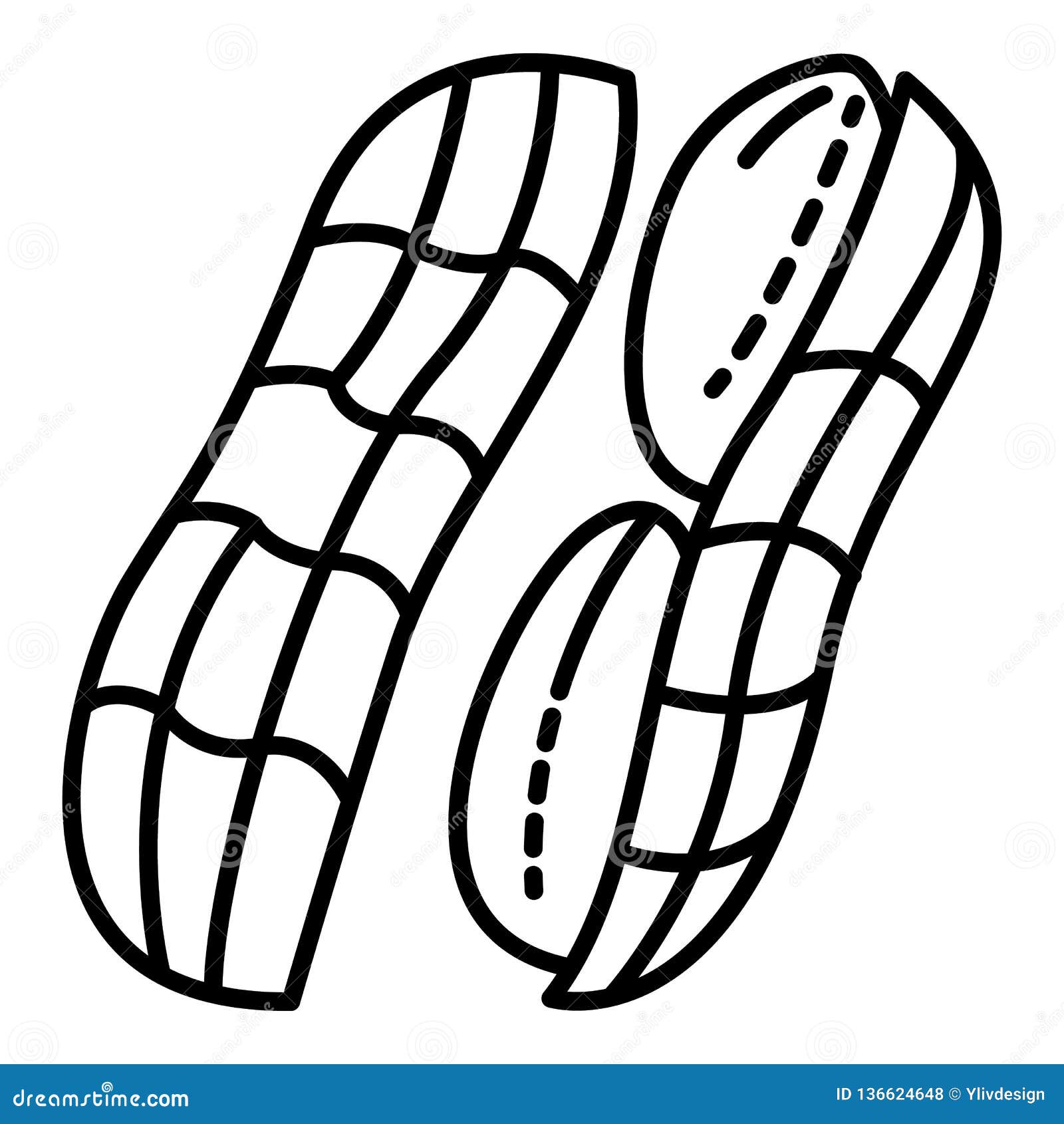 Peanut In Shell Realistic Icon. Groundnut Peeled And Unpeeled. Monkey ...