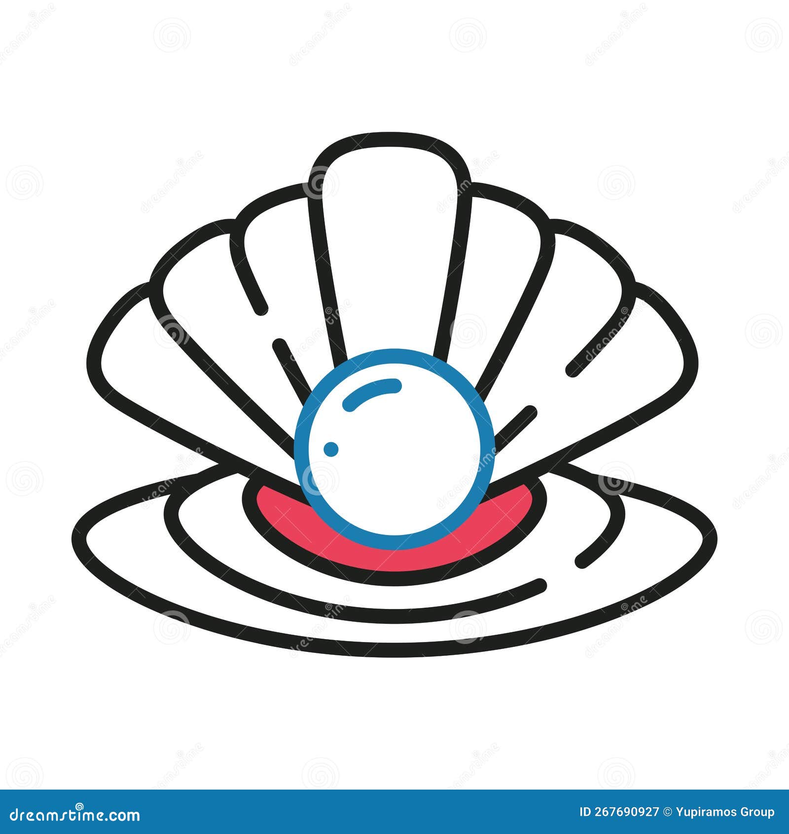 Open pearl shell stock vector. Illustration of isolation - 267690927