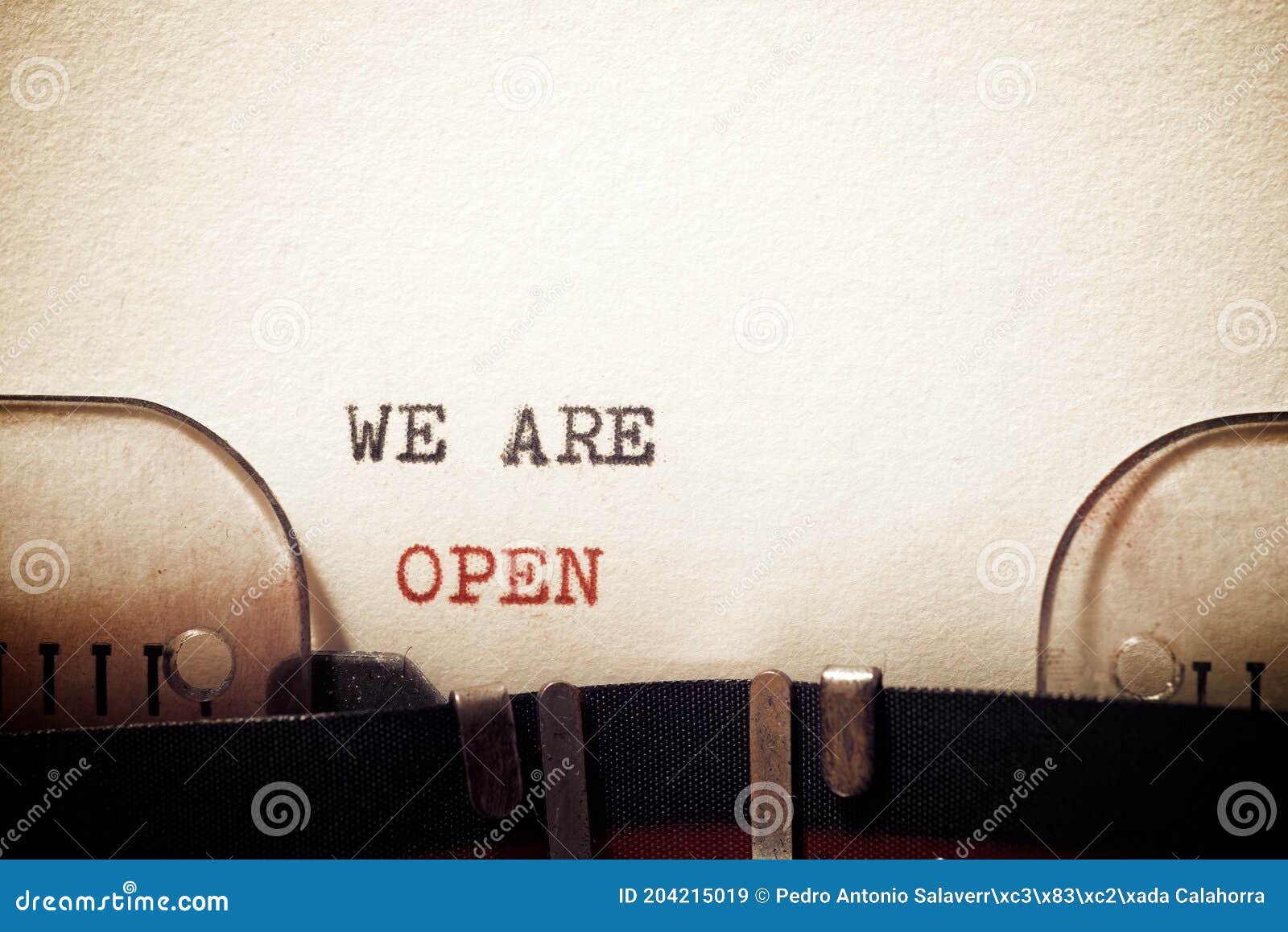 We are open phrase stock image. Image of lettering, concept - 204215019