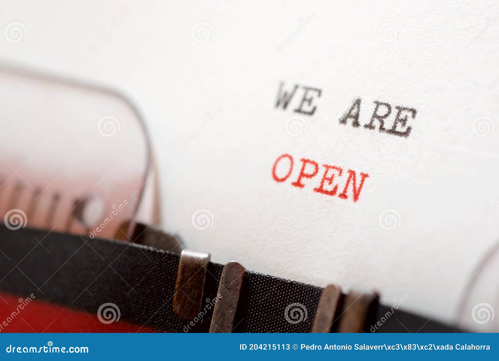 We are open phrase stock image. Image of write, typed - 204215113