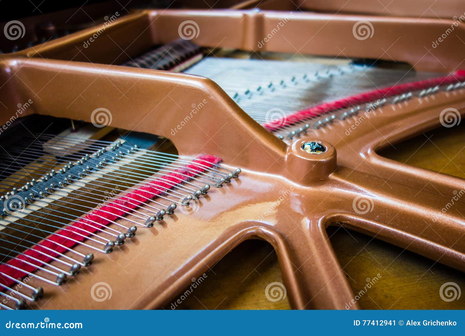Open Piano Strings and Notes Stock Image - Image of performer, open ...