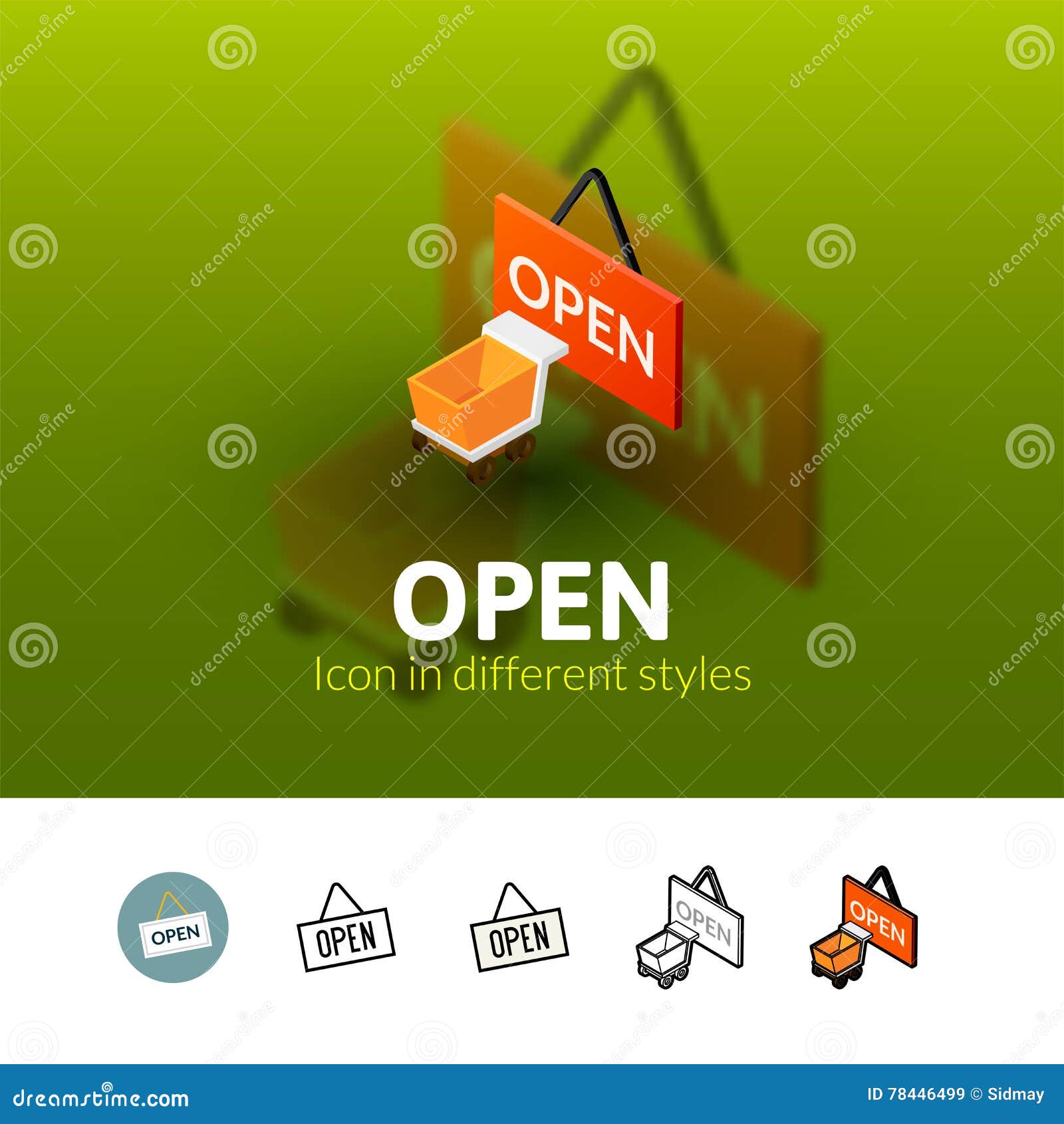 Open Pictogram in Verschillende Stijl Vector Illustratie - Illustration ...