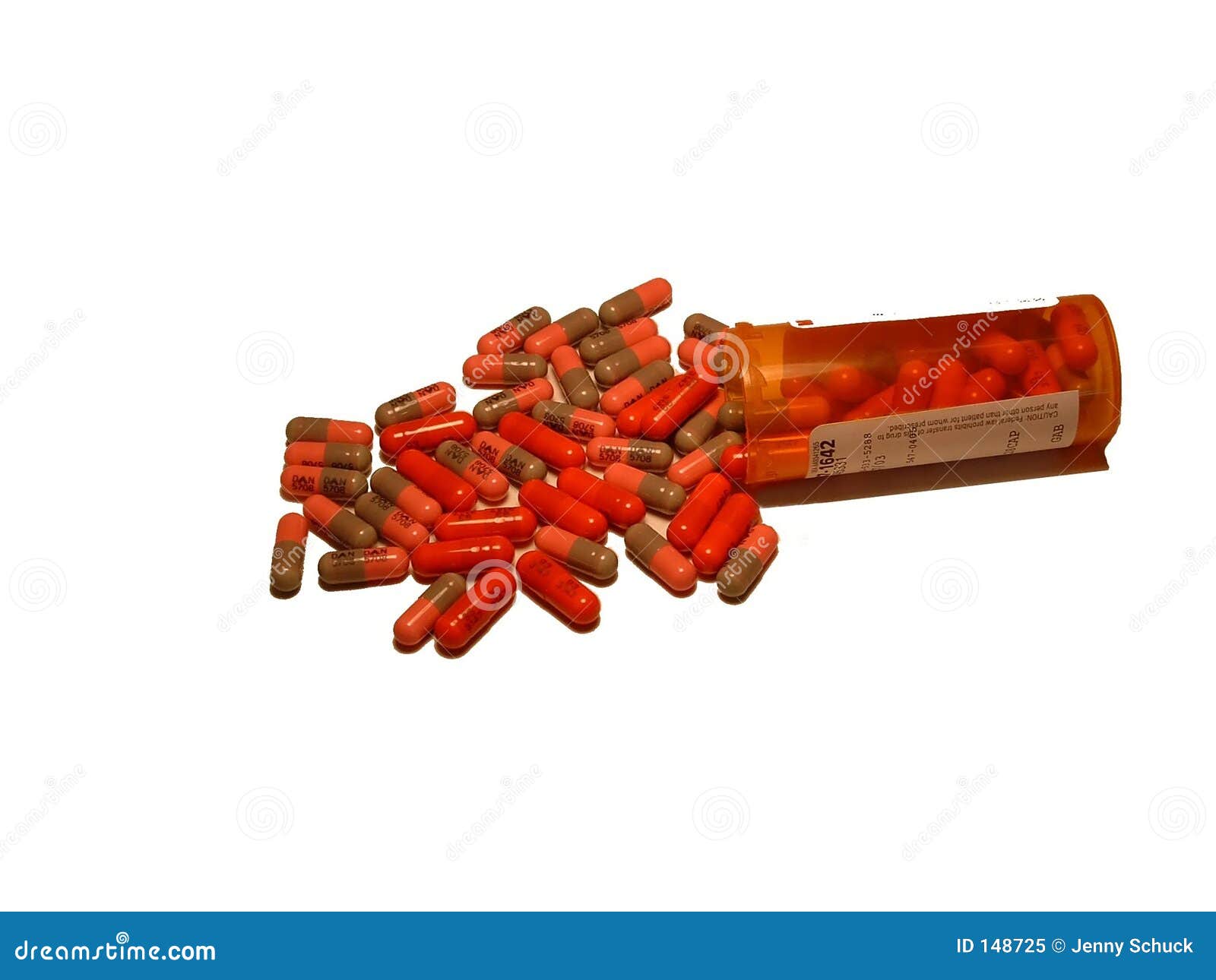 Open pill bottle stock image. Image of prescription, pile - 148725