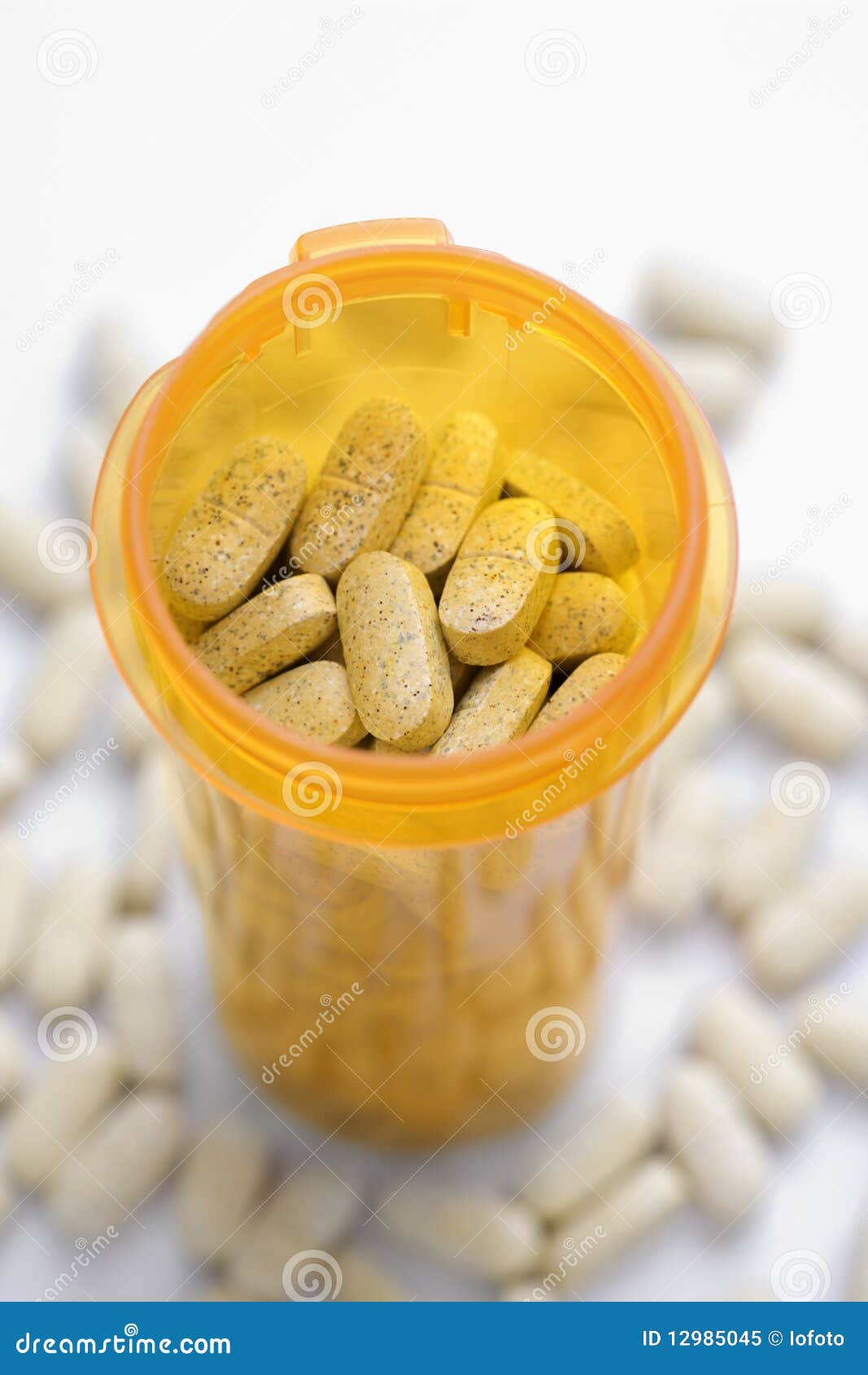 Open Pill Bottle with Tablets Stock Image - Image of full, plastic ...
