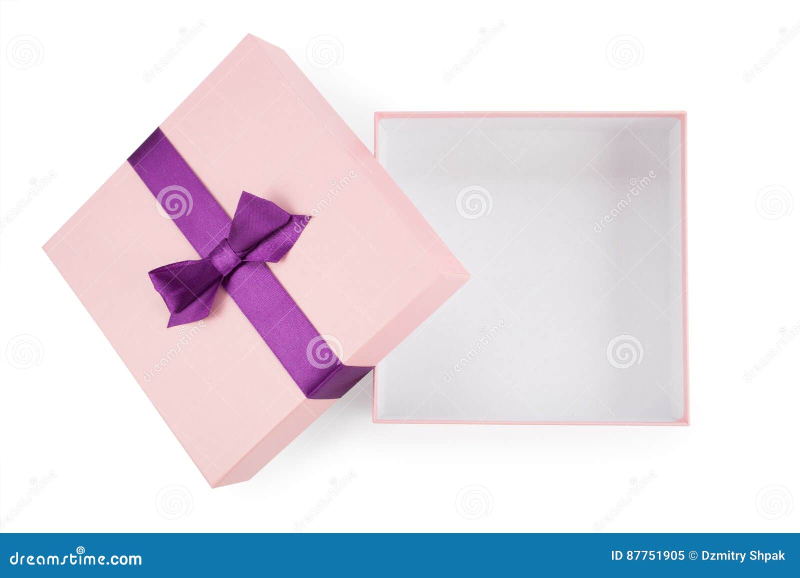 Open the Pink Box with Bow Top View Stock Image - Image of paper, love ...