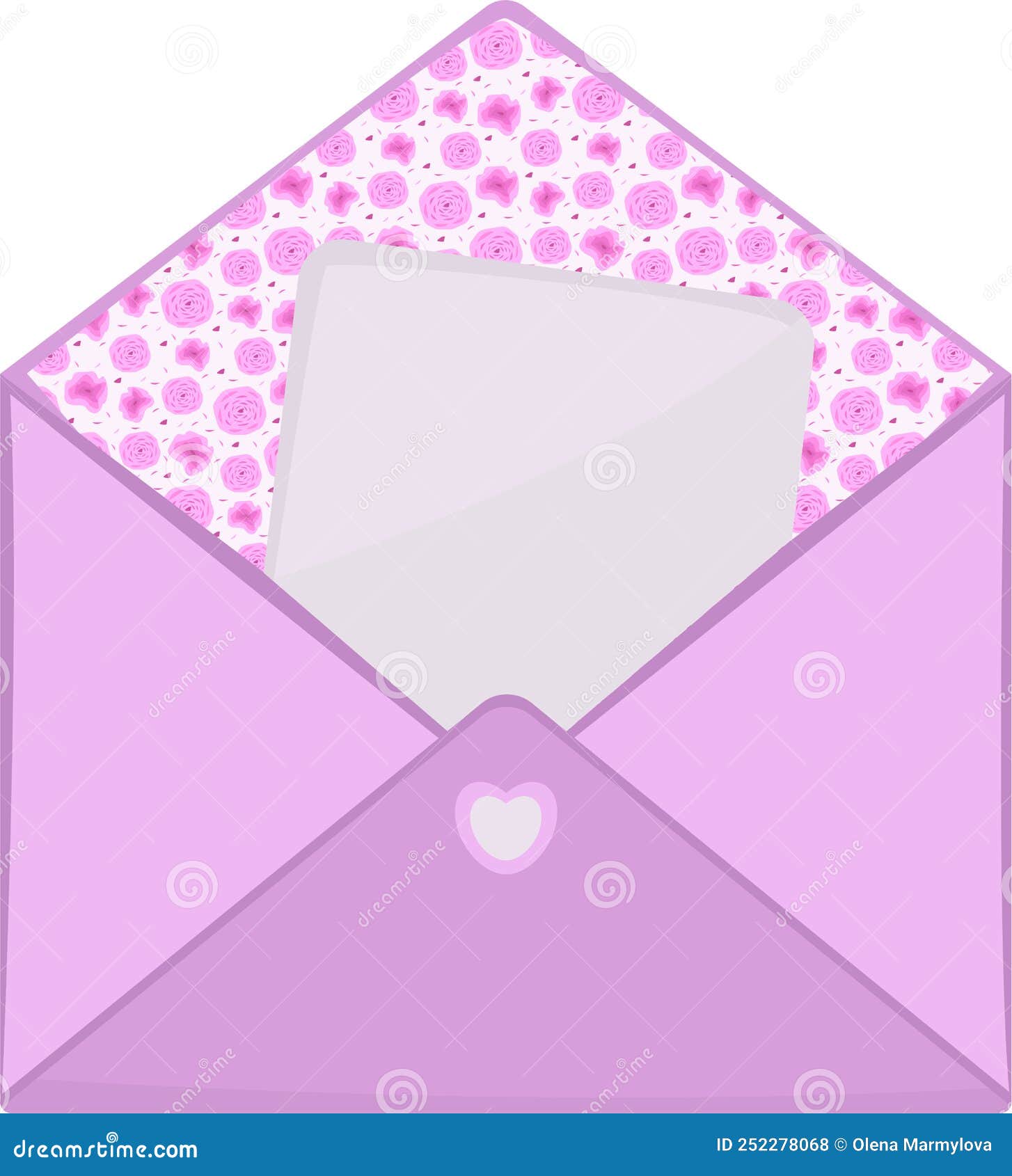 An open pink envelope stock vector. Illustration of flirting - 252278068