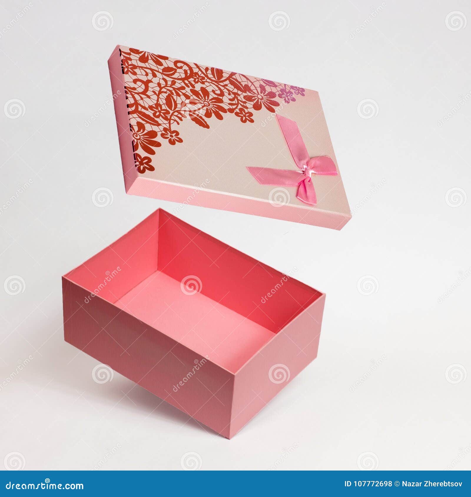 Open Pink Gift Box Isolated on White Background Stock Photo - Image of ...