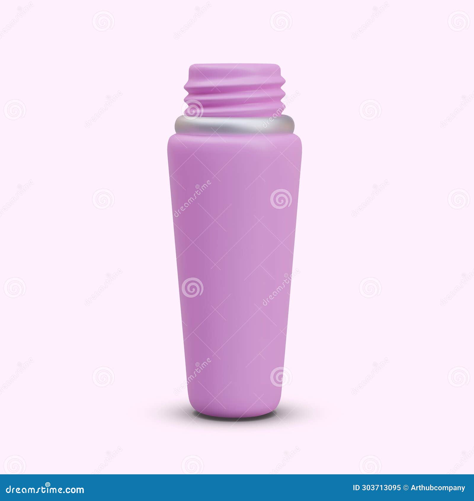 Open Pink Plastic Bottle with Thread. Bottle in Vertical Position Stock ...