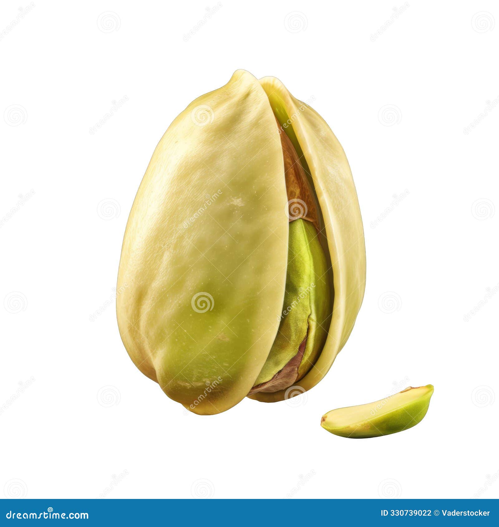 Open Pistachio Nut with a Shell Piece Separated Stock Illustration ...