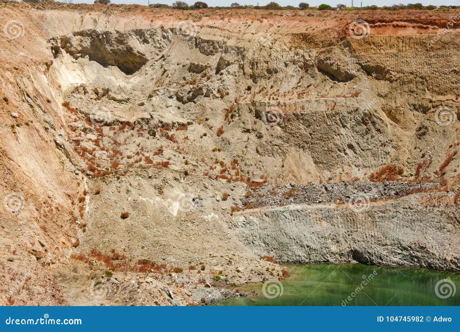 Open Pit Bench Collapse stock photo. Image of development - 104745982