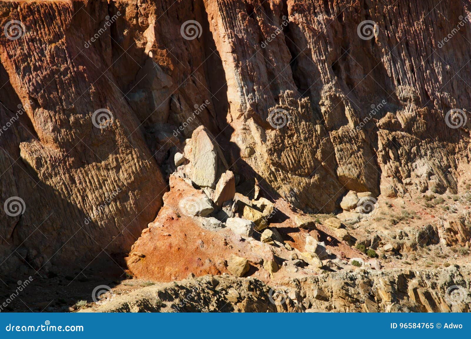 Open Pit Bench Collapse stock image. Image of cliff, slide - 96584765