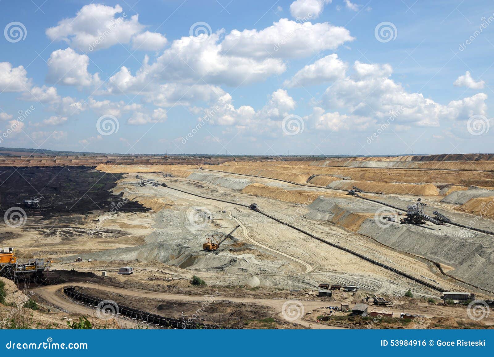 Open pit coal mine stock photo. Image of electricity - 53984916