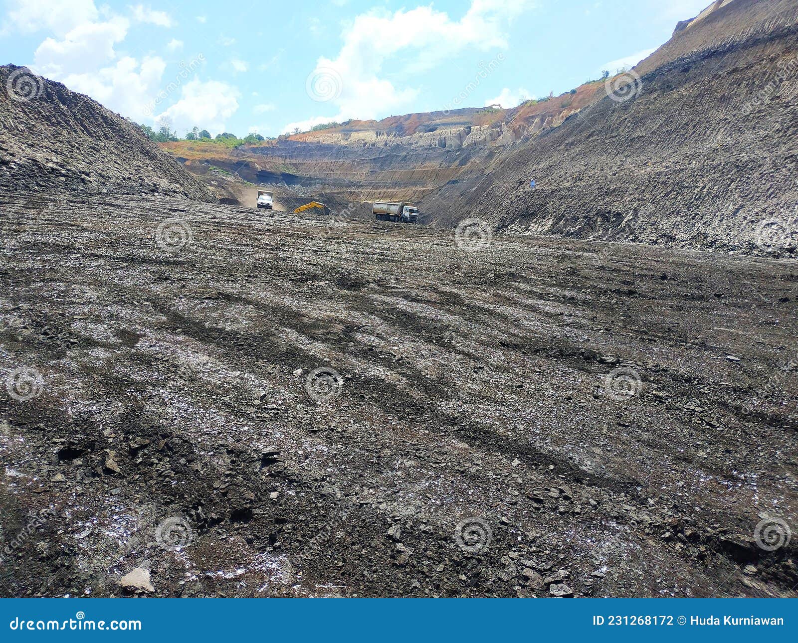 Open Pit Coal Mine , Coal Hauling Bottom View Editorial Photography ...