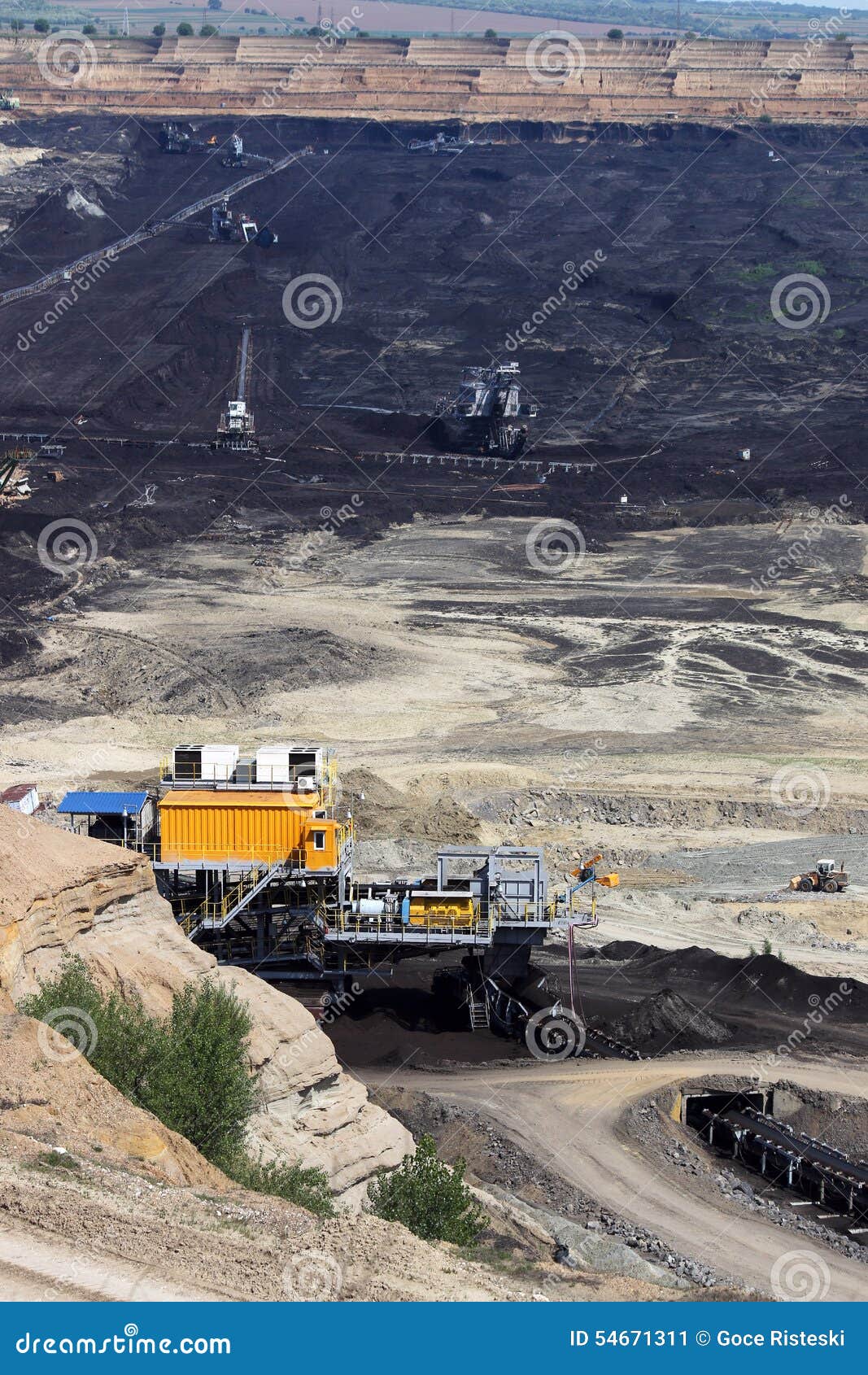 Open Pit Coal Mine with Machinery Stock Image - Image of fuel ...