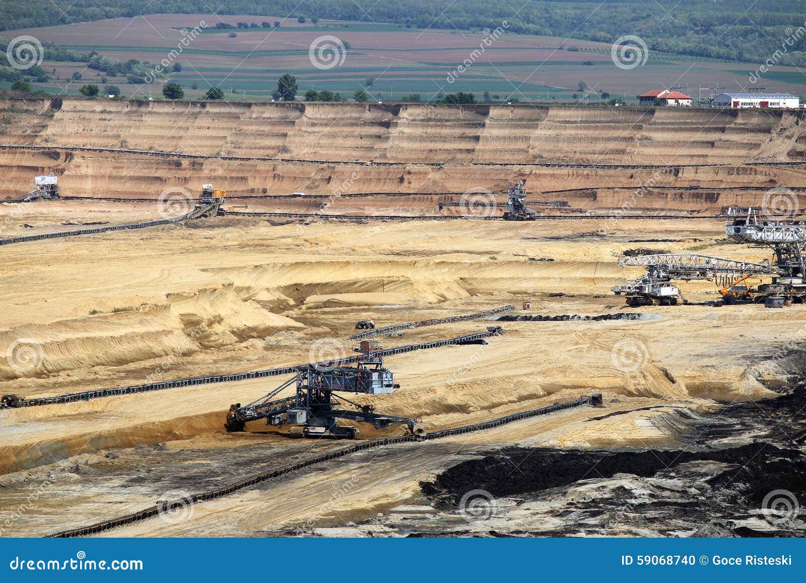 Open Pit Coal Mine with Machinery Stock Photo - Image of iron, energy ...