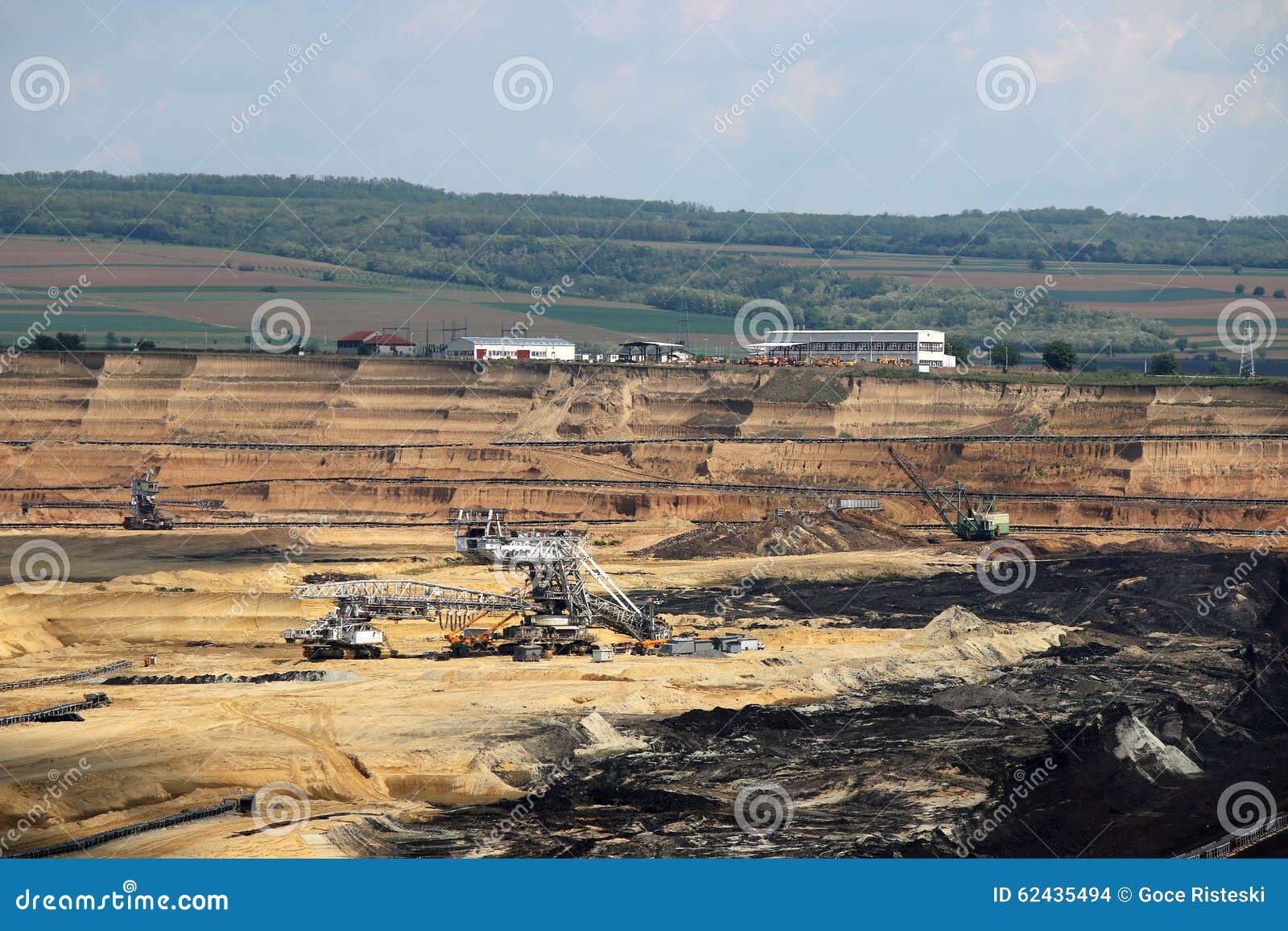 Open Pit Coal Mine with Machinery Stock Photo - Image of industrial ...