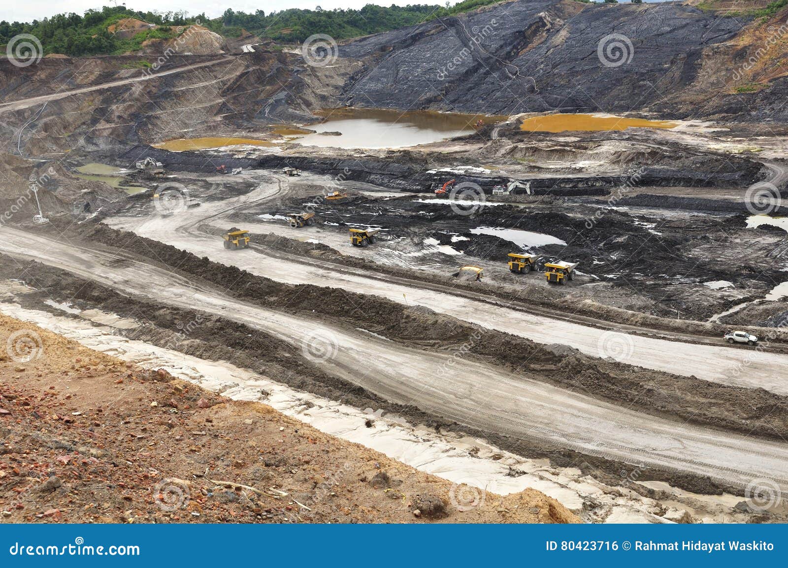 Open Pit Coal Mining Activity Stock Photo - Image of energy, machinery ...