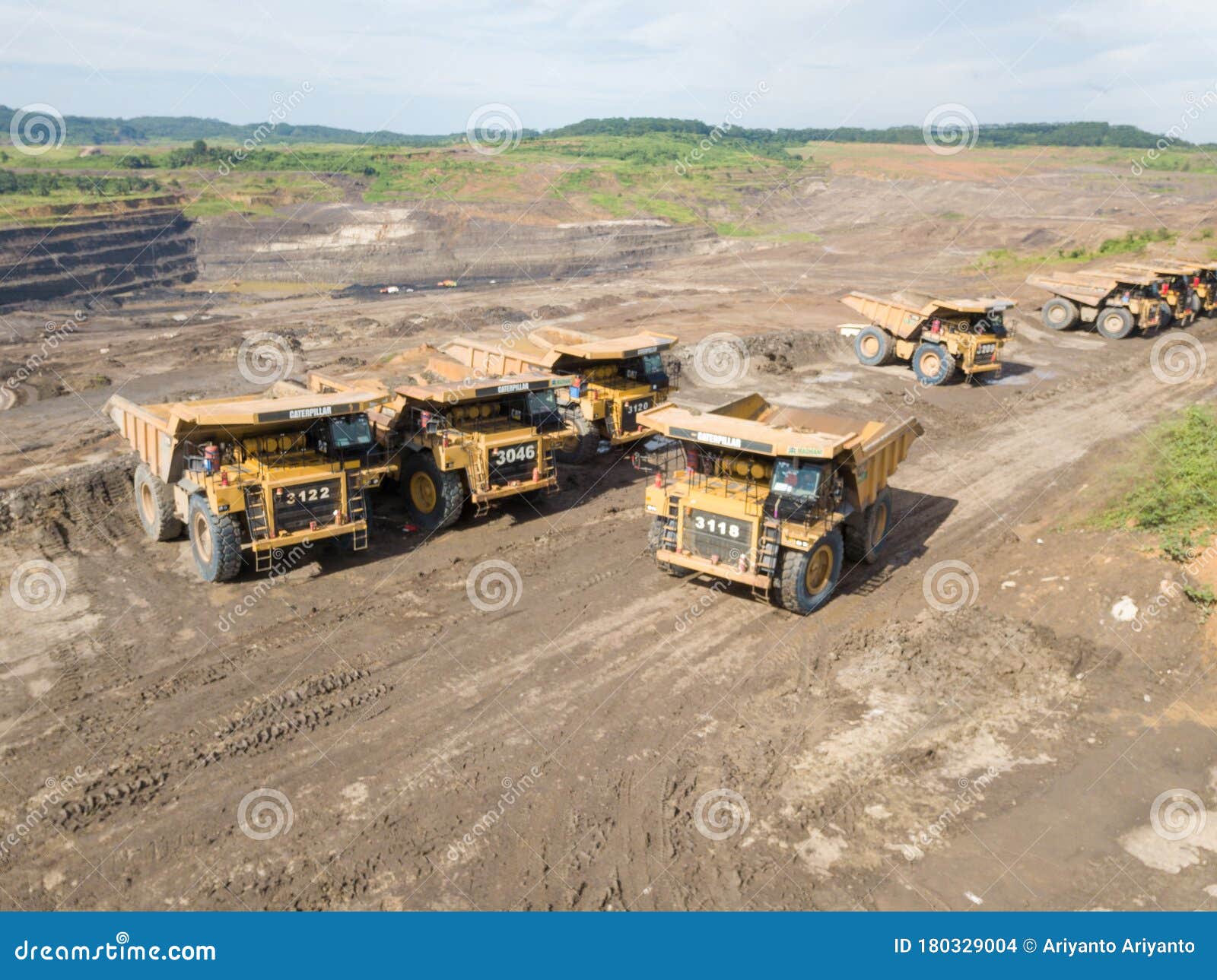 Open Pit Coal Mining, Aerial View, Borneo Indonesia. Editorial Stock ...