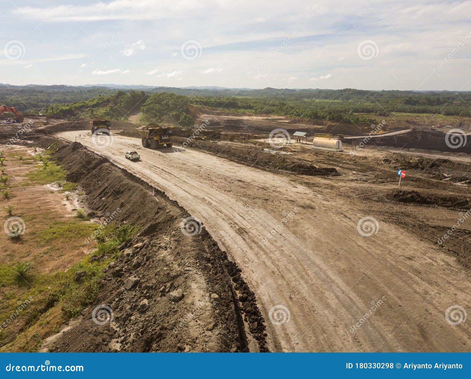 Open Pit Coal Mining, Aerial View, Borneo Indonesia. Stock Photo ...