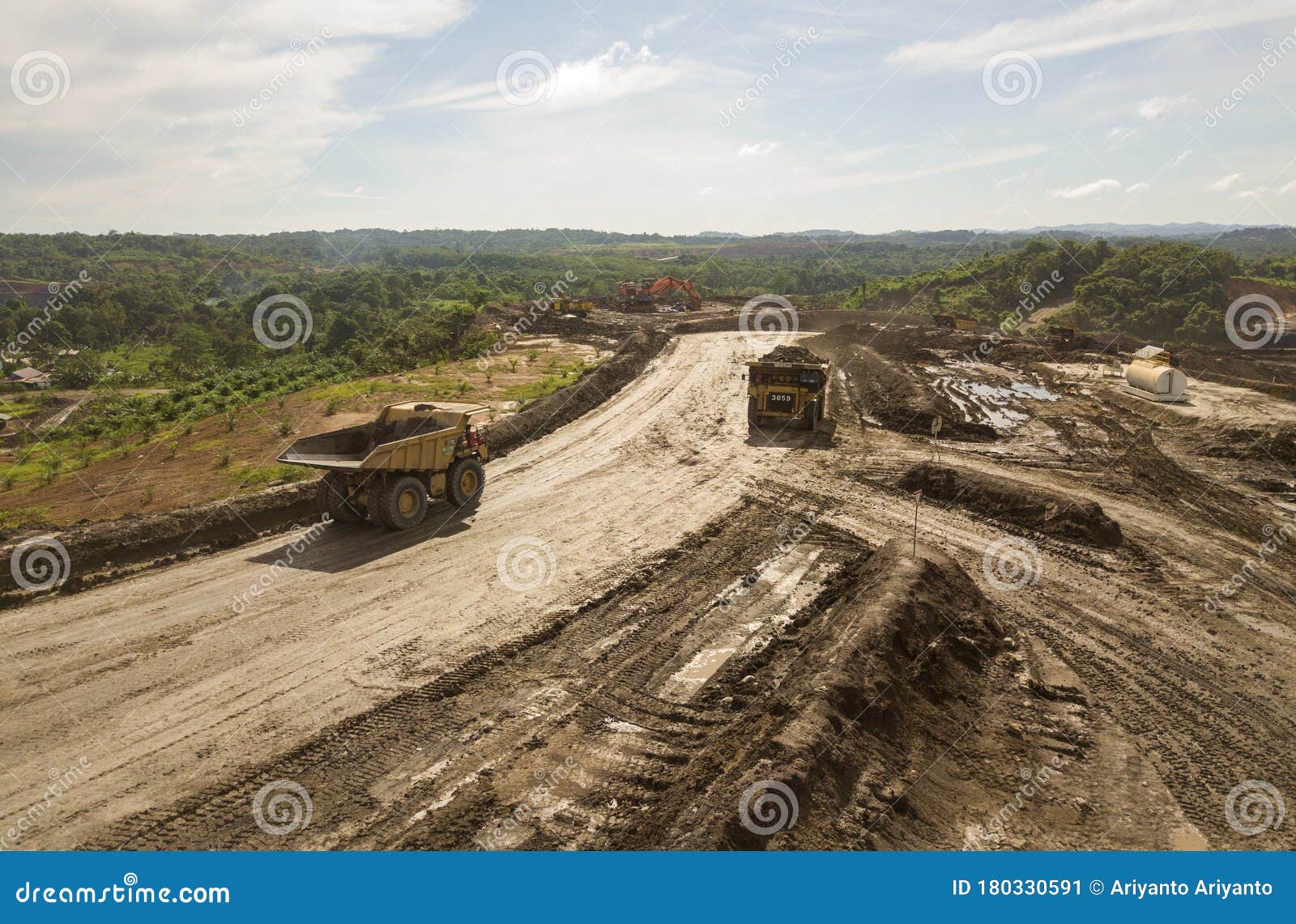 Open Pit Coal Mining, Aerial View, Borneo Indonesia. Editorial Photo ...