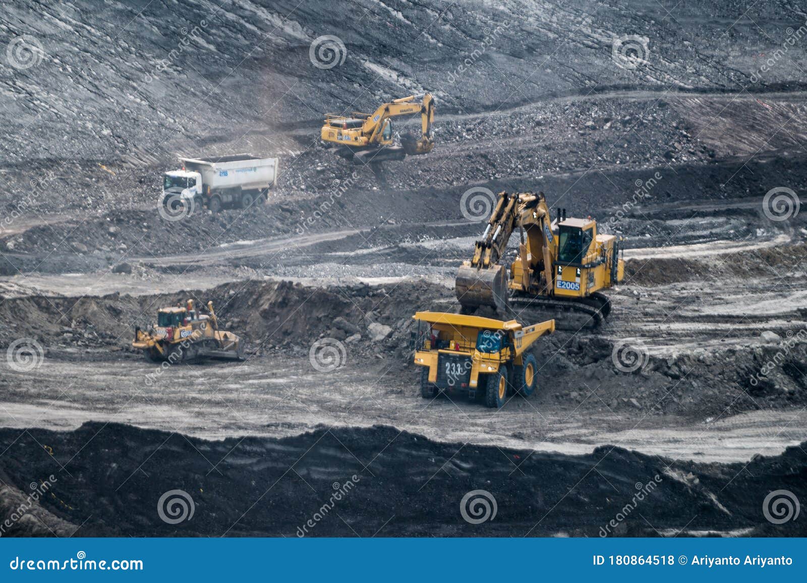 The Excavator in the Quarry., Production of Coal in the Coal Mine ...