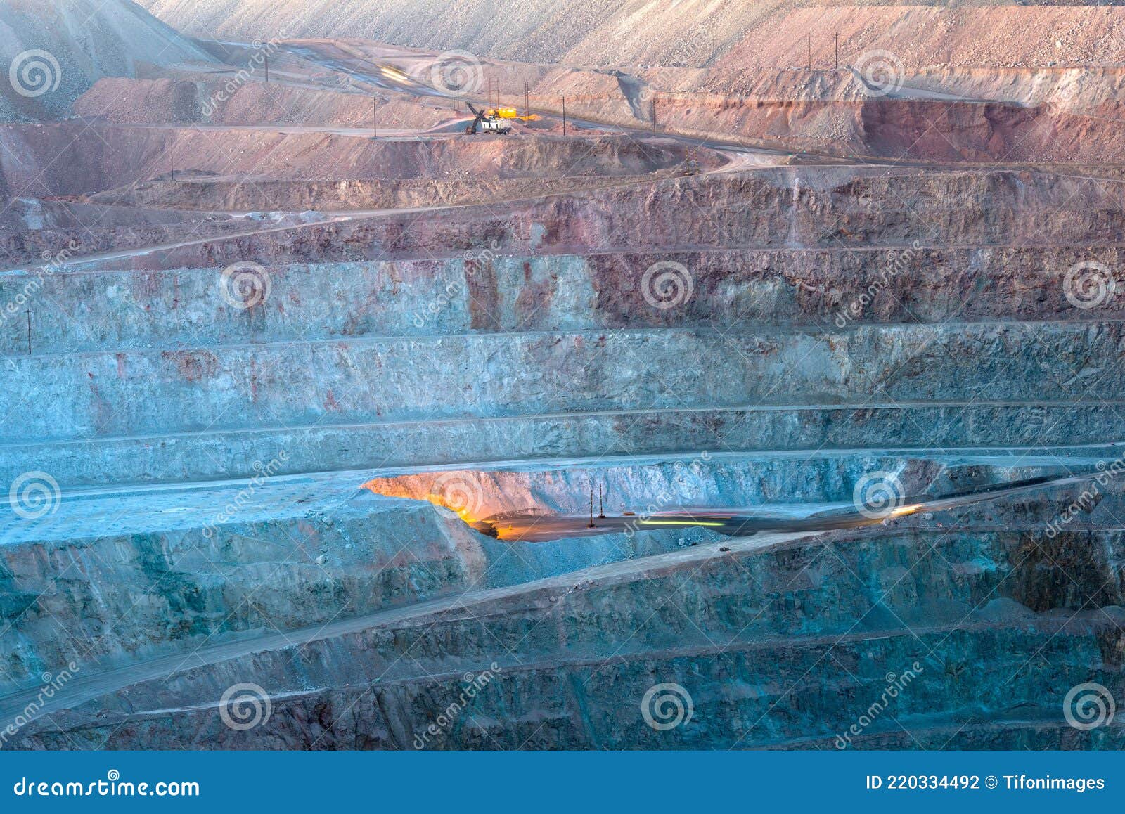Open-pit copper mine stock photo. Image of extraction - 220334492
