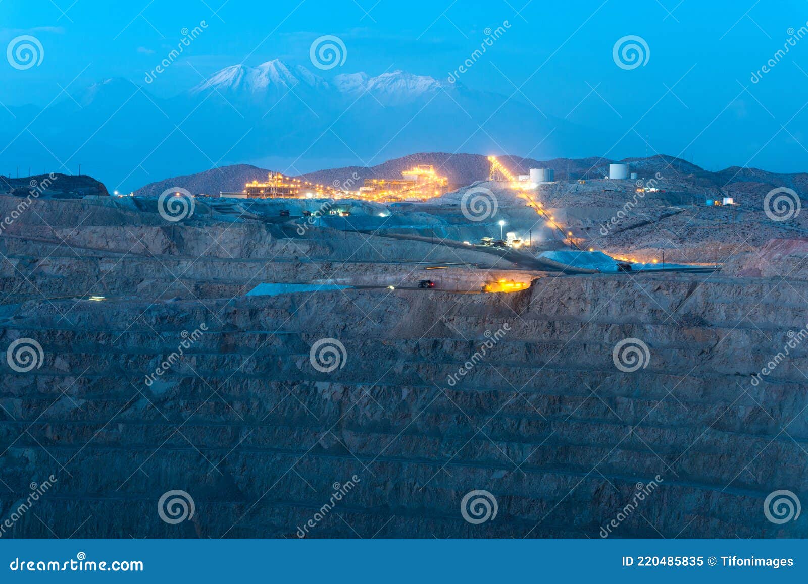 Open-pit copper mine stock image. Image of extraction - 220485835