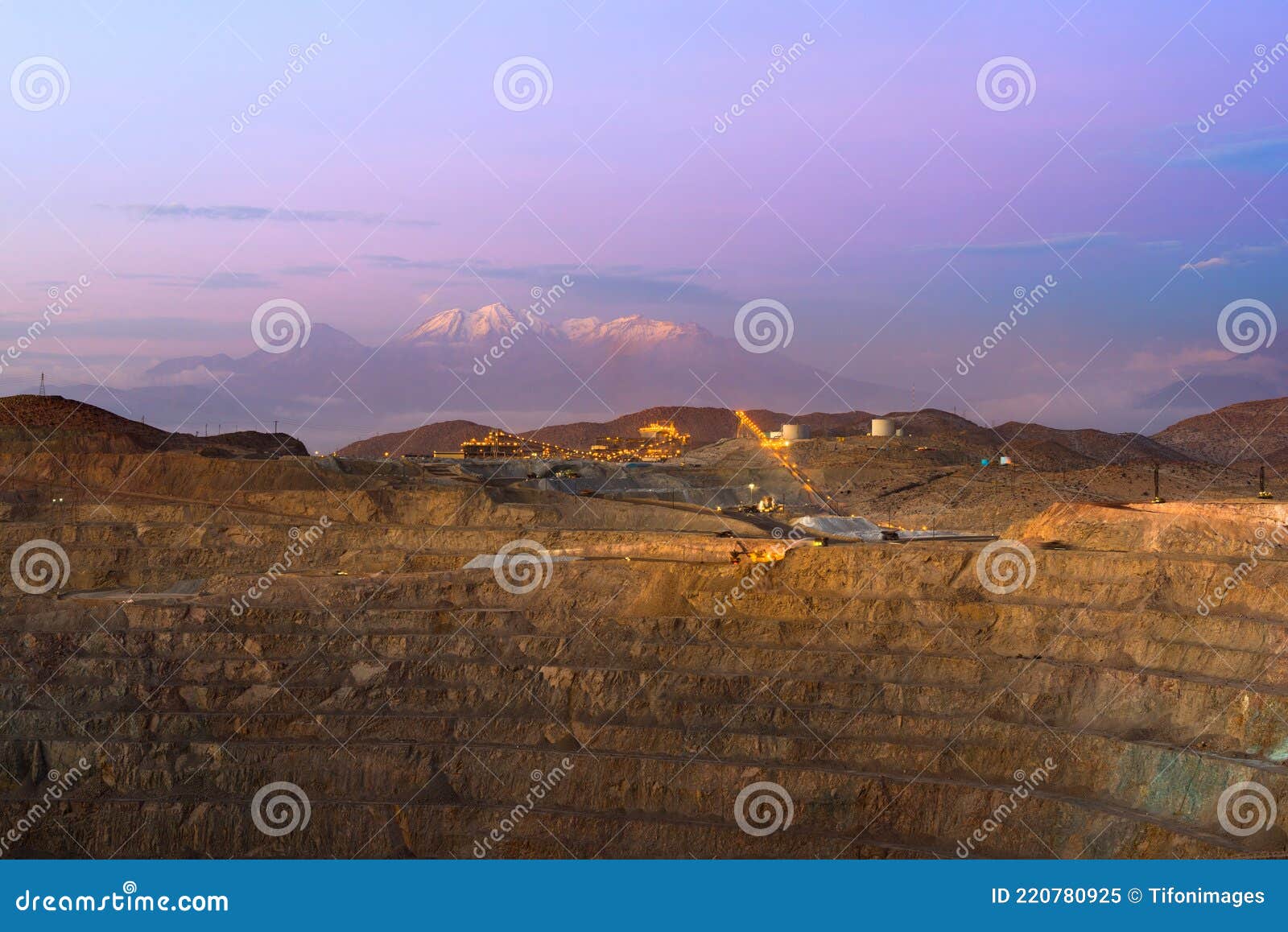 Open-pit copper mine stock image. Image of operations - 220780925