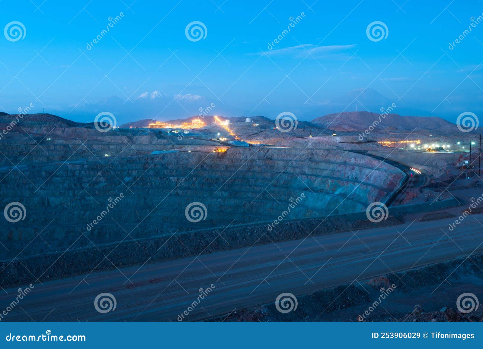 Open-pit copper mine stock image. Image of outdoors - 253906029