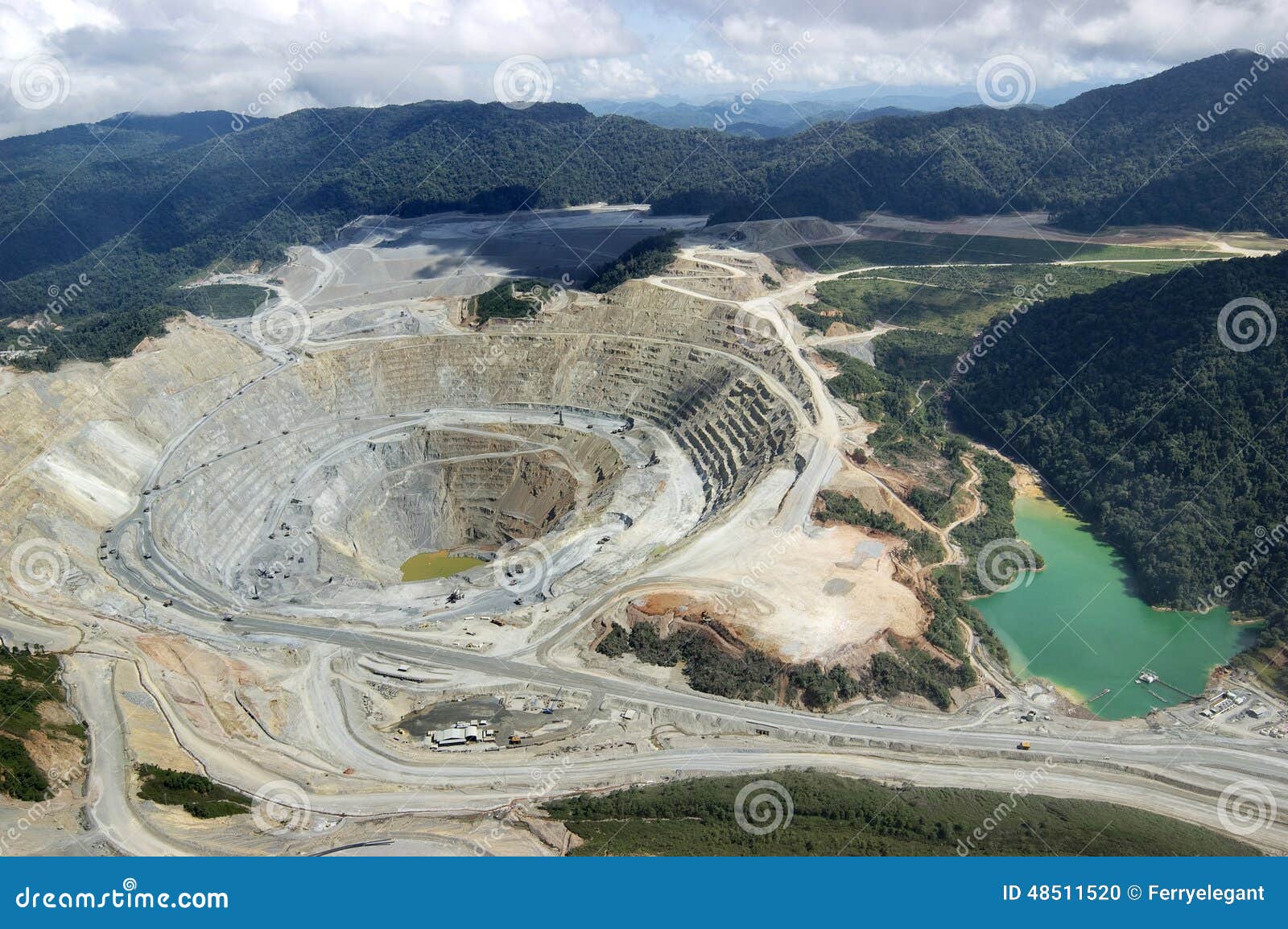 Open-pit copper mine stock photo. Image of mining, open - 48511520