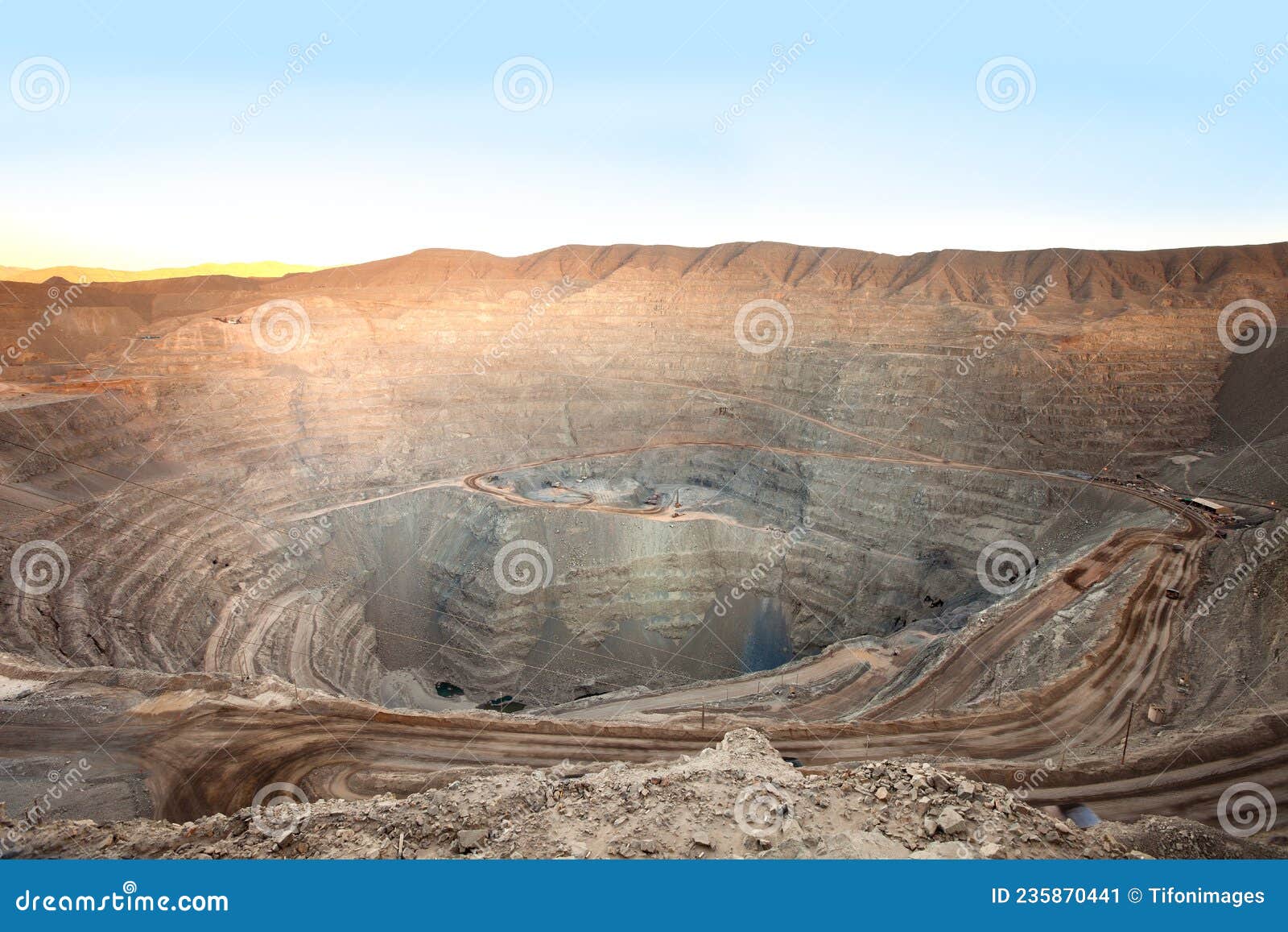 Open-pit copper mine stock image. Image of photograph - 235870441