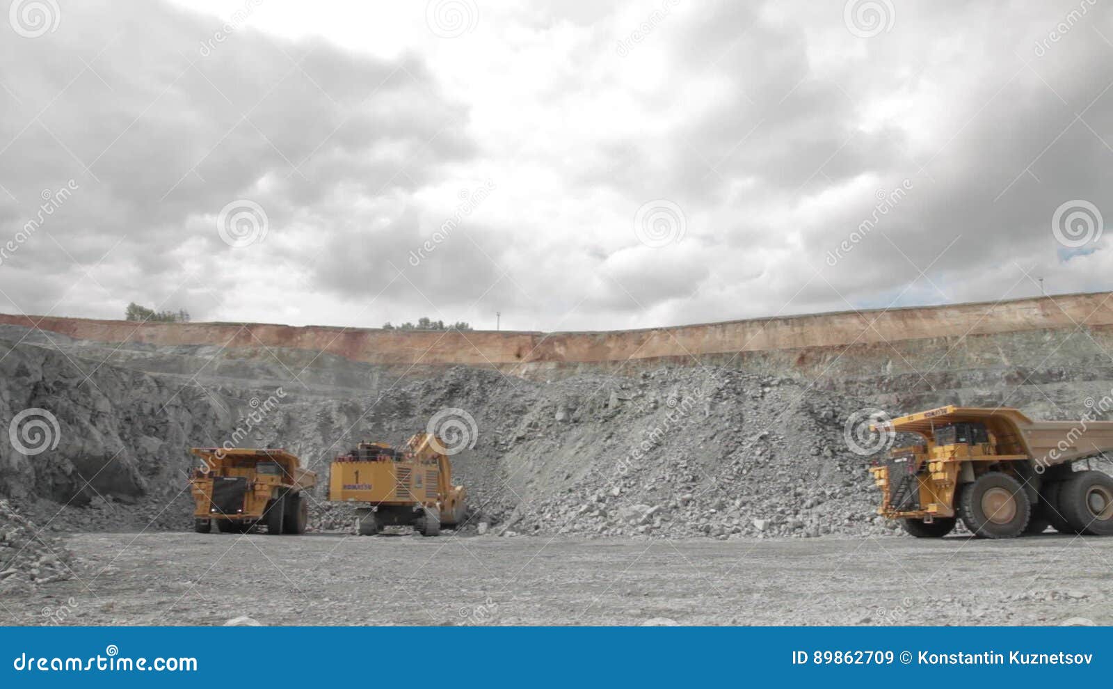 In the open pit stock video. Video of mining, excavator - 89862709