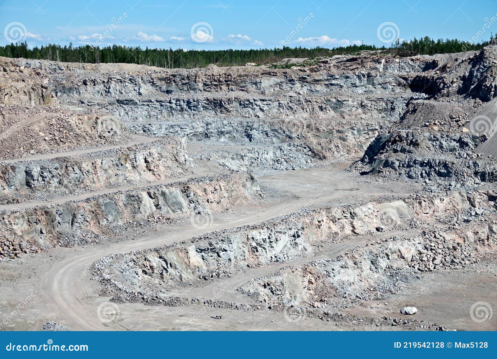 Open Pit with Gravel Digging Stock Photo - Image of crushed ...