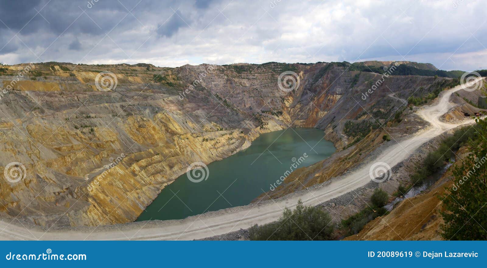 Open Pit Lake stock image. Image of excavation, industrial - 20089619