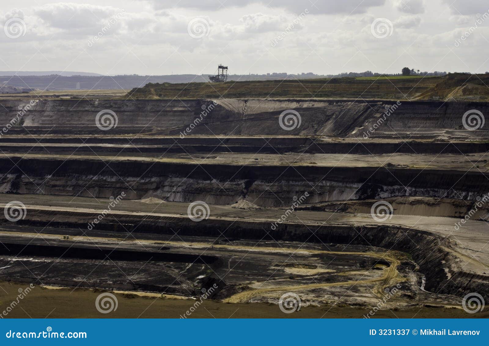 Open-pit lignite mining stock image. Image of energy, fuel - 3231337