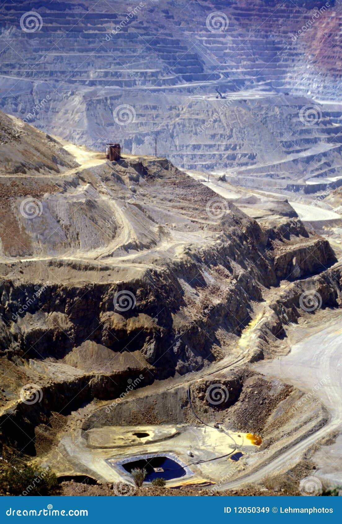 Open Pit Mine Deep Terraced Hills Stock Image - Image of dredging ...