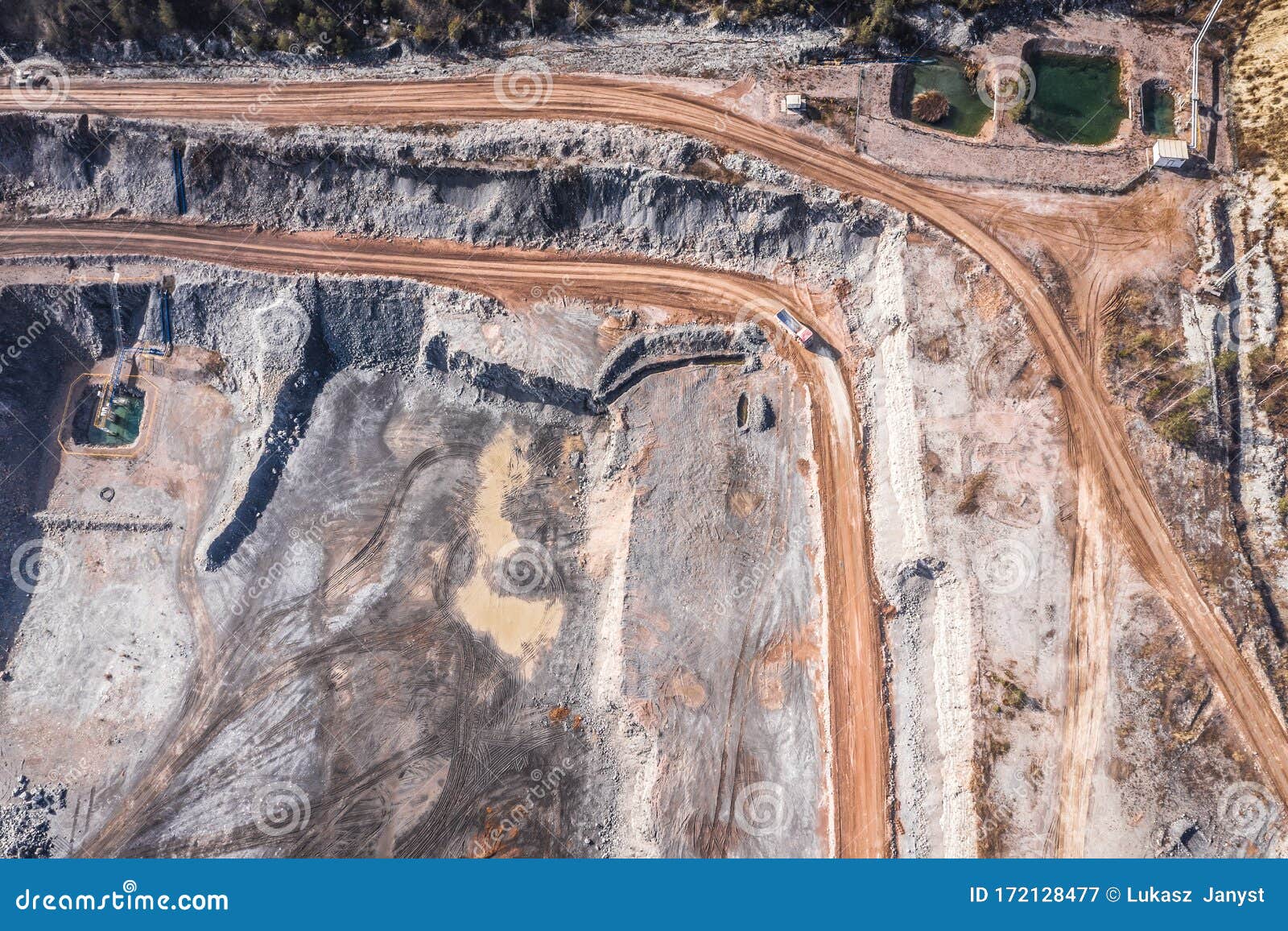 Open Pit Mine - Aerial View Stock Image - Image of stone, industrial ...