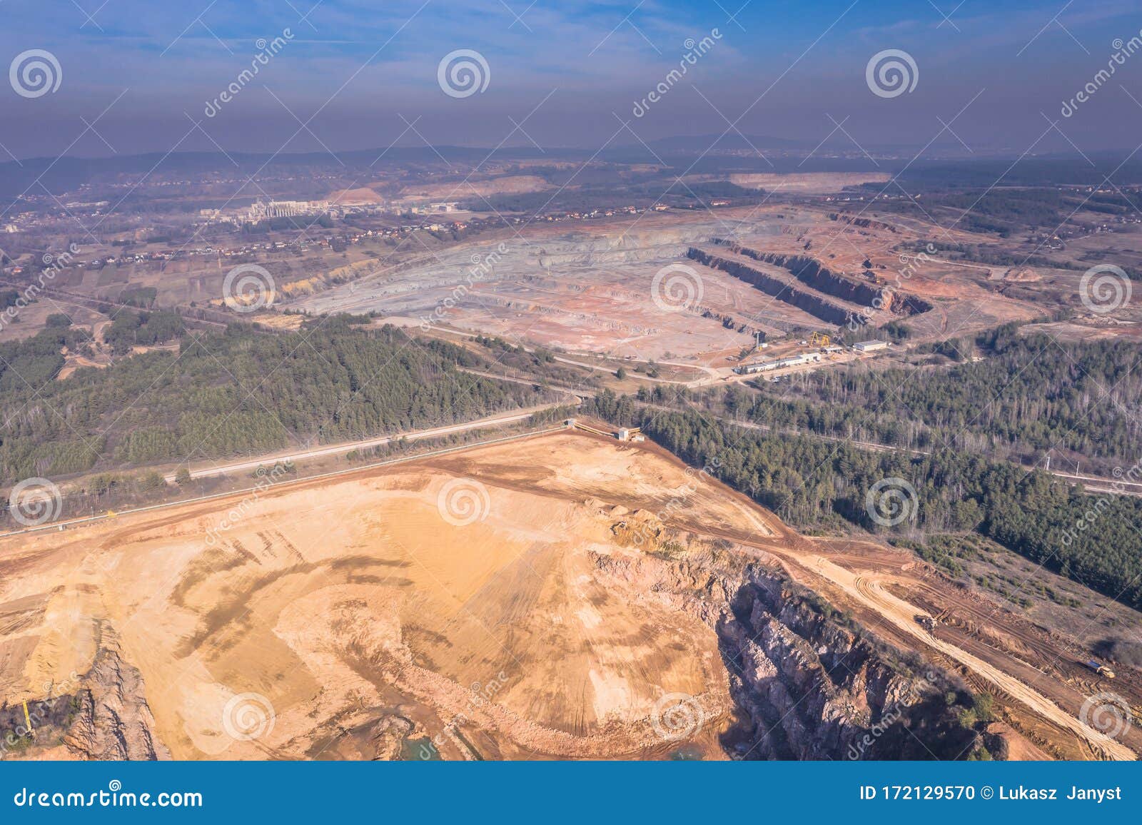 Open Pit Mine - Aerial View Stock Photo - Image of outdoor, view: 172129570