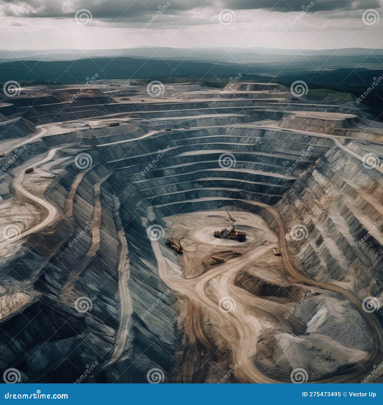 Open-pit Mine Aerial View. Generative AI Stock Illustration ...