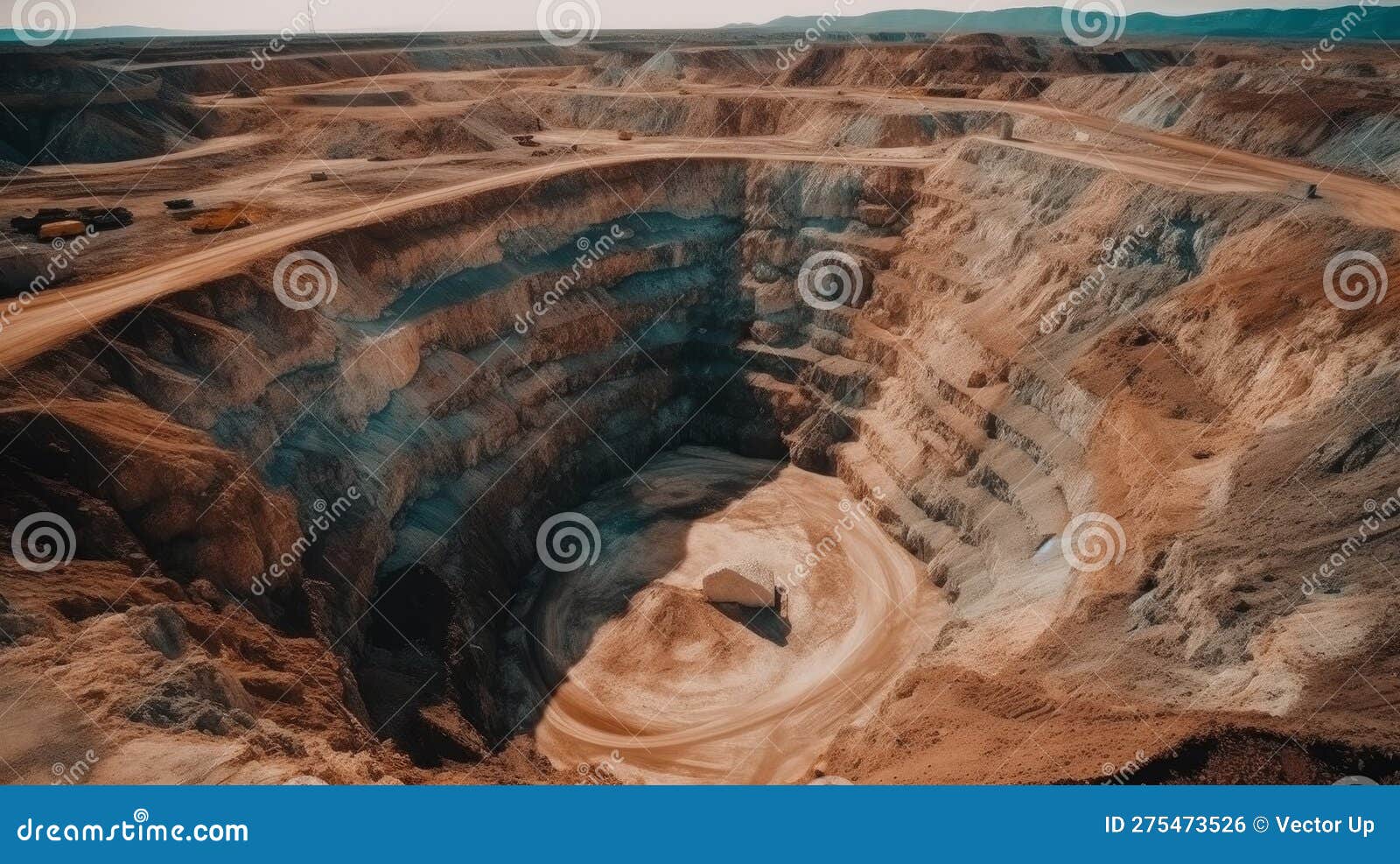 Open-pit Mine Aerial View. Generative AI Stock Illustration ...