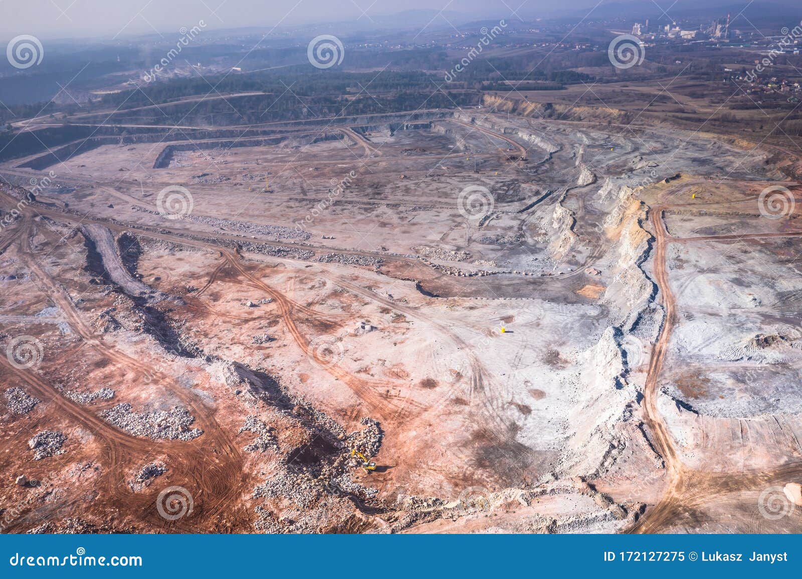 Open Pit Mine - Aerial View Stock Image - Image of stone, tailings ...