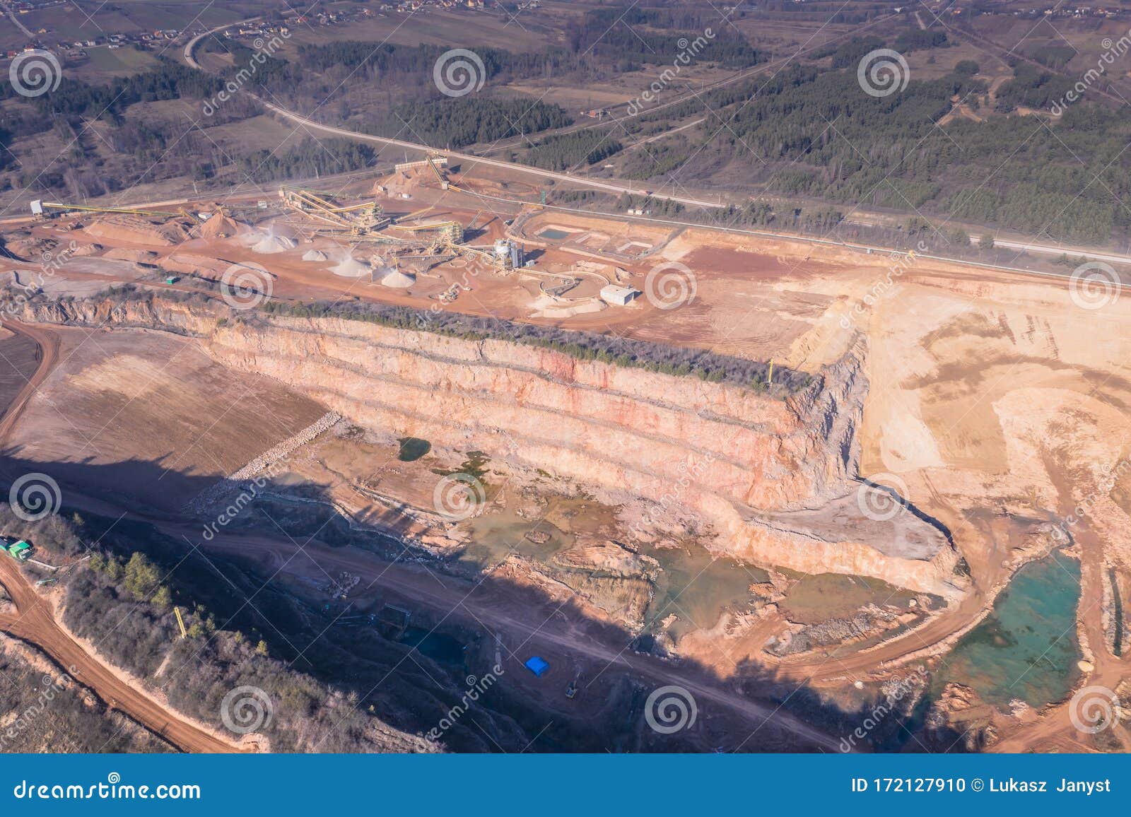 Open Pit Mine - Aerial View Stock Photo - Image of environment, mineral ...